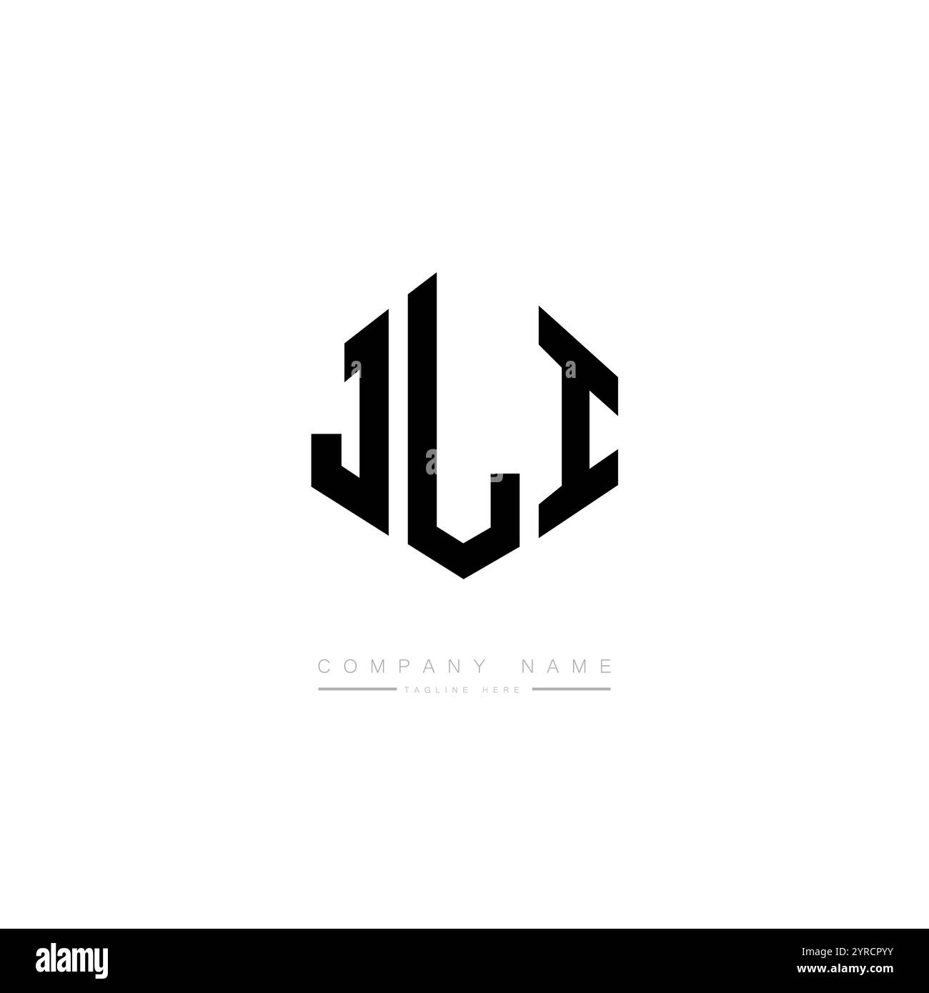 JLI letter logo design with polygon shape. JLI polygon and cube shape ...