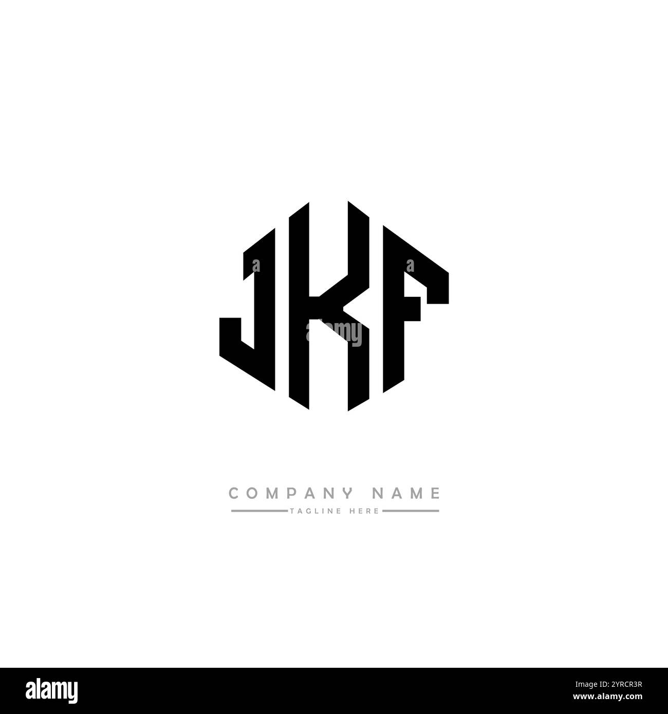 JKF letter logo design with polygon shape. JKF polygon and cube shape ...