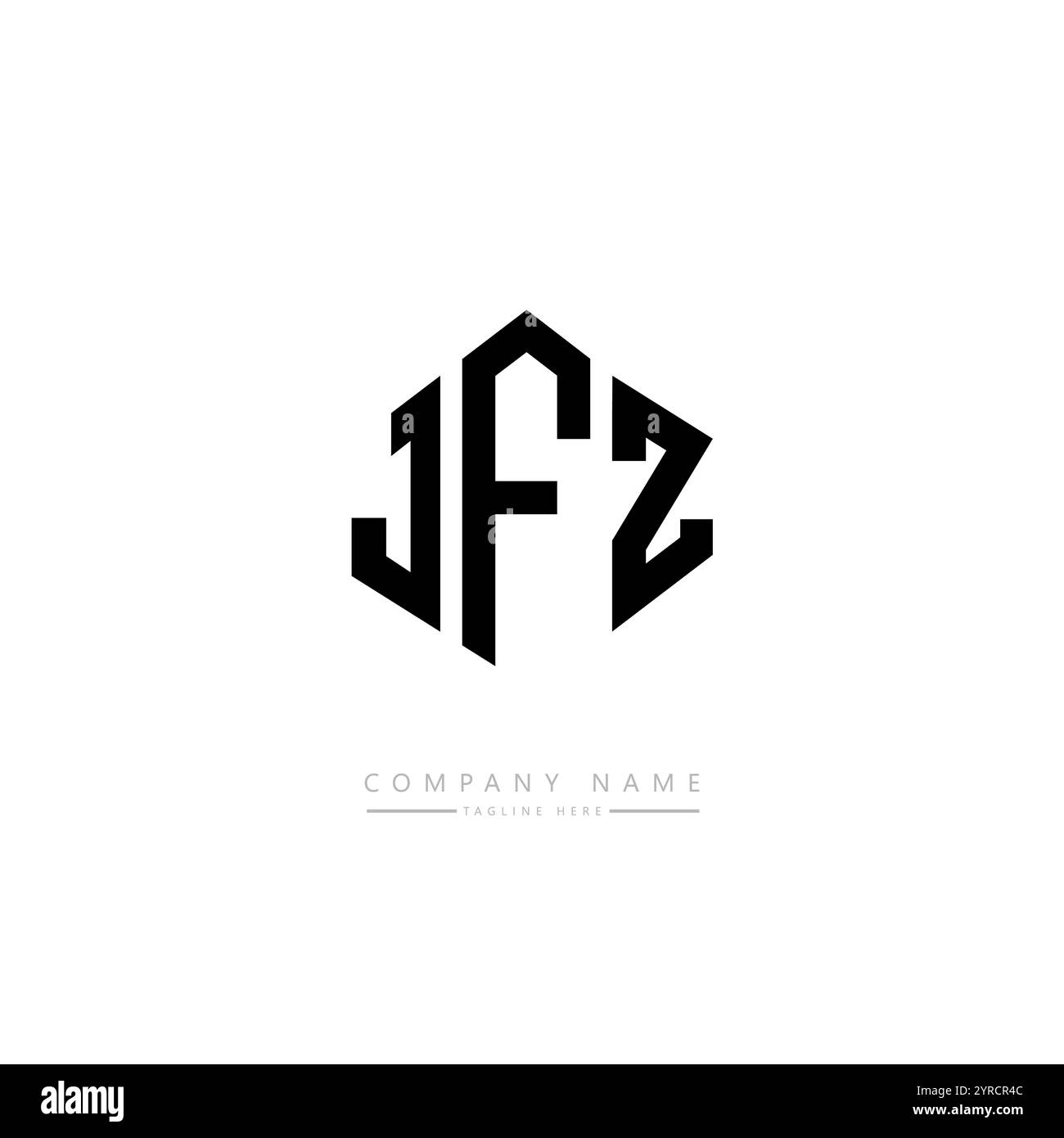 JFZ letter logo design with polygon shape. JFZ polygon and cube shape ...