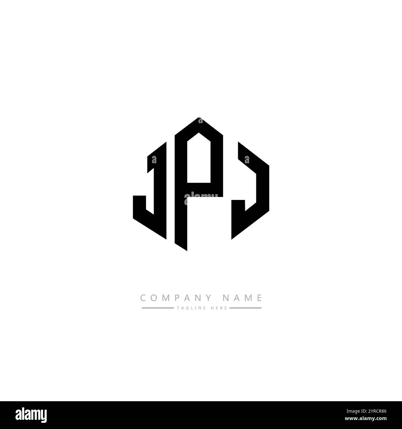JPJ letter logo design with polygon shape. JPJ polygon and cube shape ...