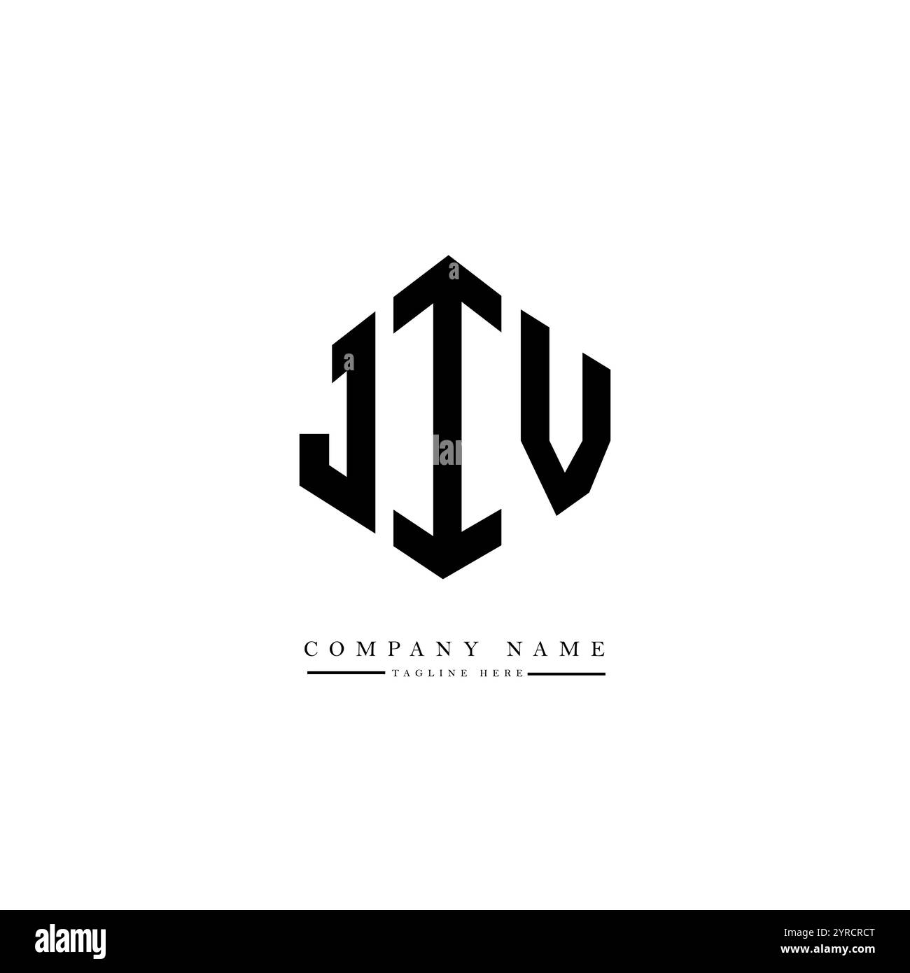 JIV letter logo design with polygon shape. JIV polygon and cube shape ...