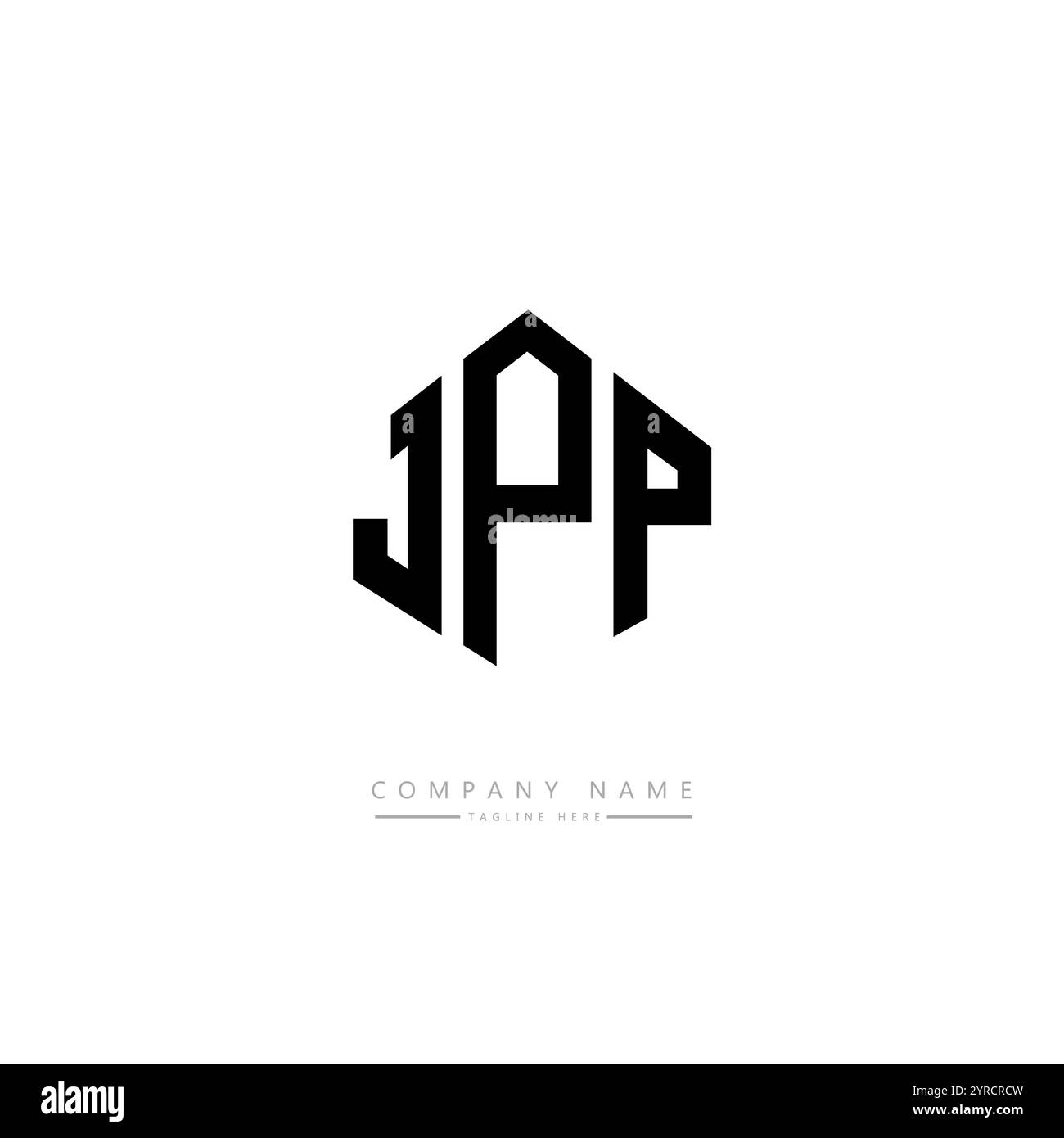 JPP letter logo design with polygon shape. JPP polygon and cube shape logo design. JPP hexagon ...