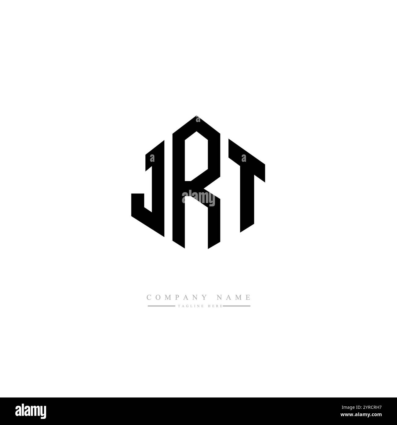JRT letter logo design with polygon shape. JRT polygon and cube shape ...