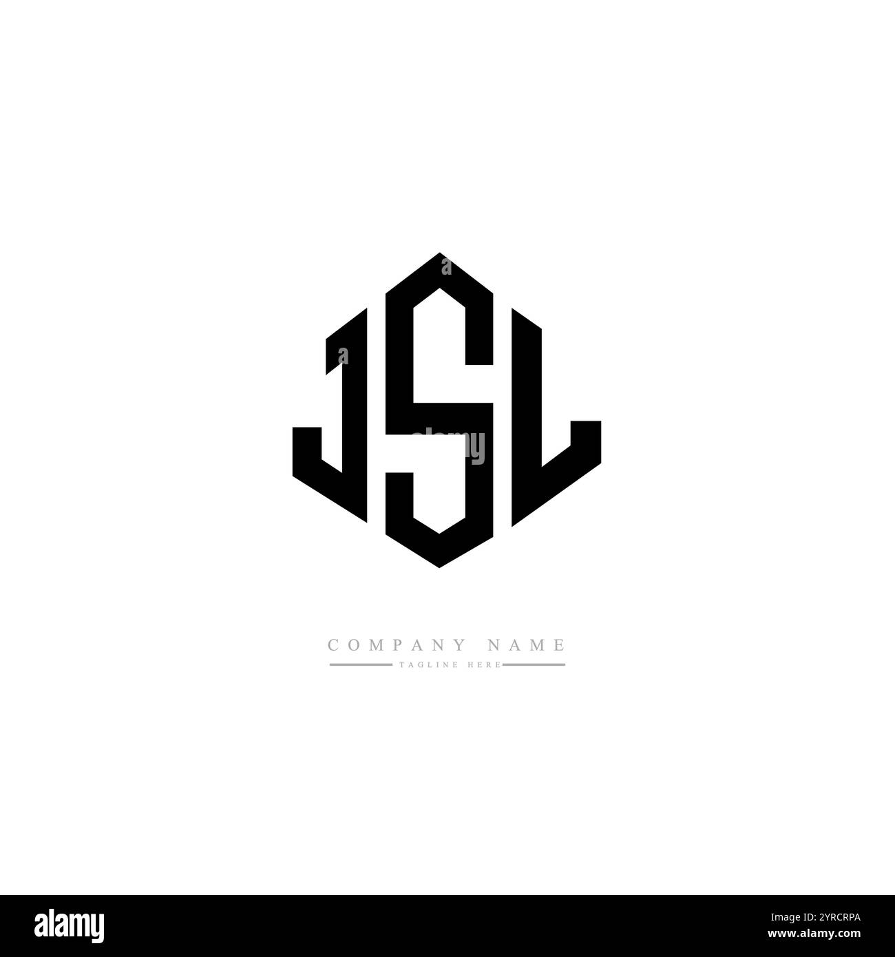 JSL letter logo design with polygon shape. JSL polygon and cube shape ...