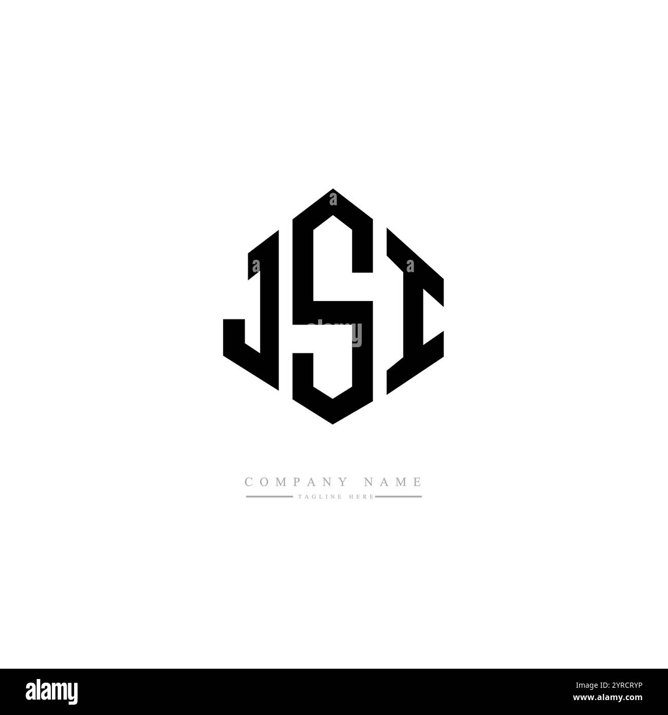 JSI letter logo design with polygon shape. JSI polygon and cube shape ...