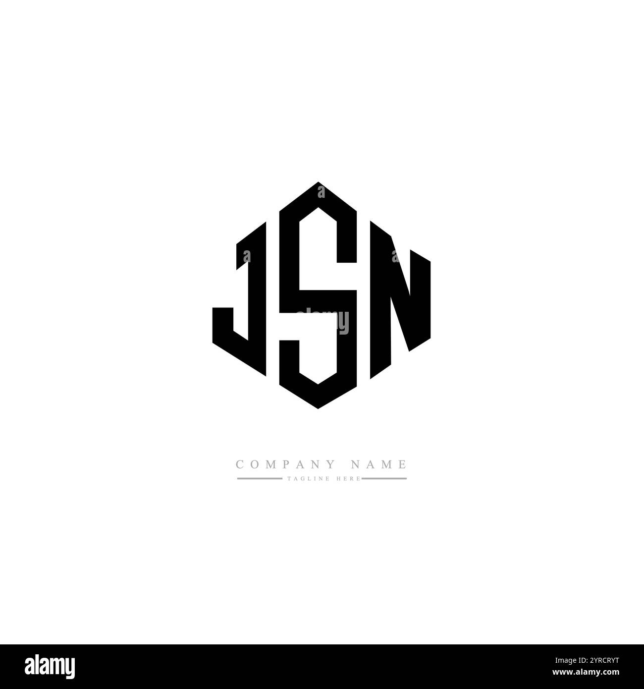 JSN letter logo design with polygon shape. JSN polygon and cube shape ...