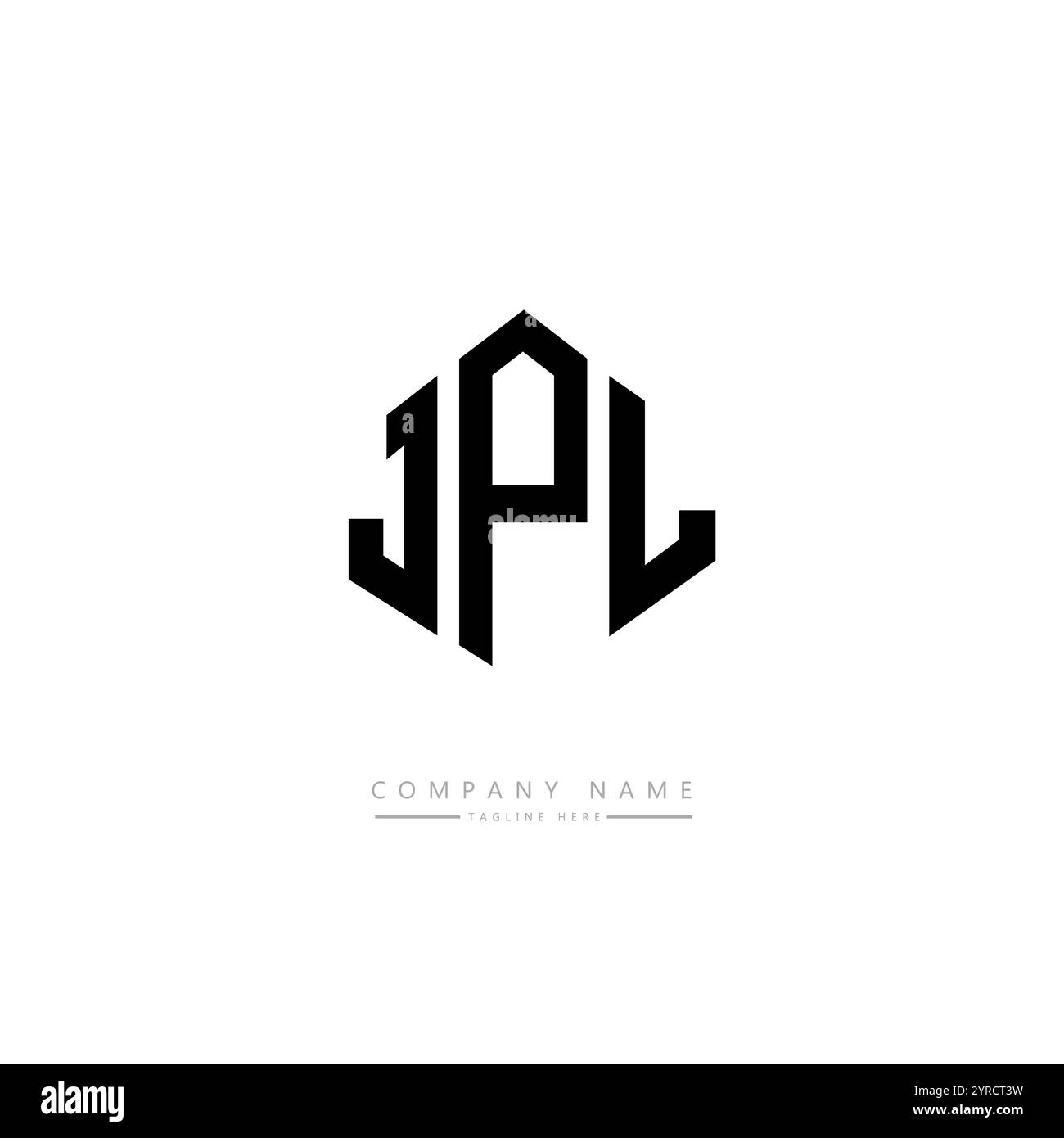 JPL letter logo design with polygon shape. JPL polygon and cube shape ...