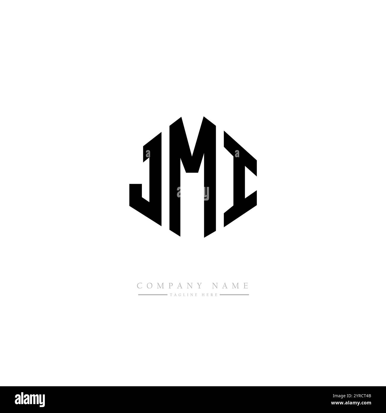 JMI letter logo design with polygon shape. JMI polygon and cube shape ...