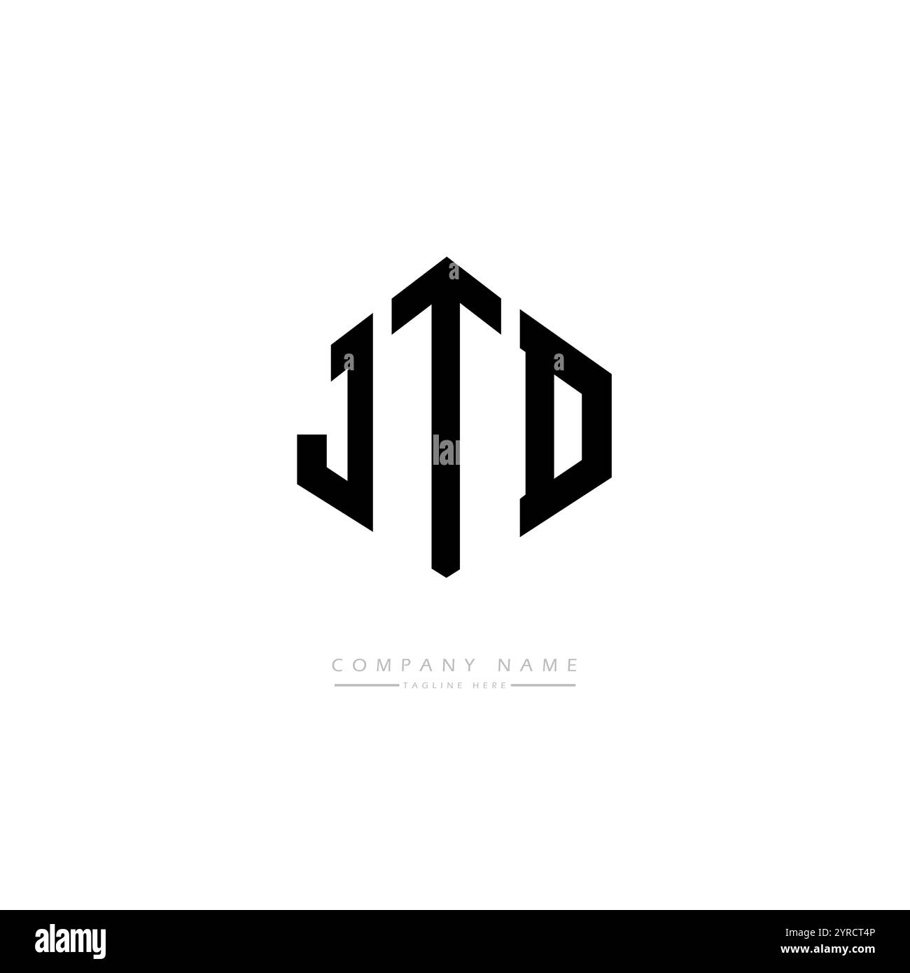 JTD letter logo design with polygon shape. JTD polygon and cube shape ...