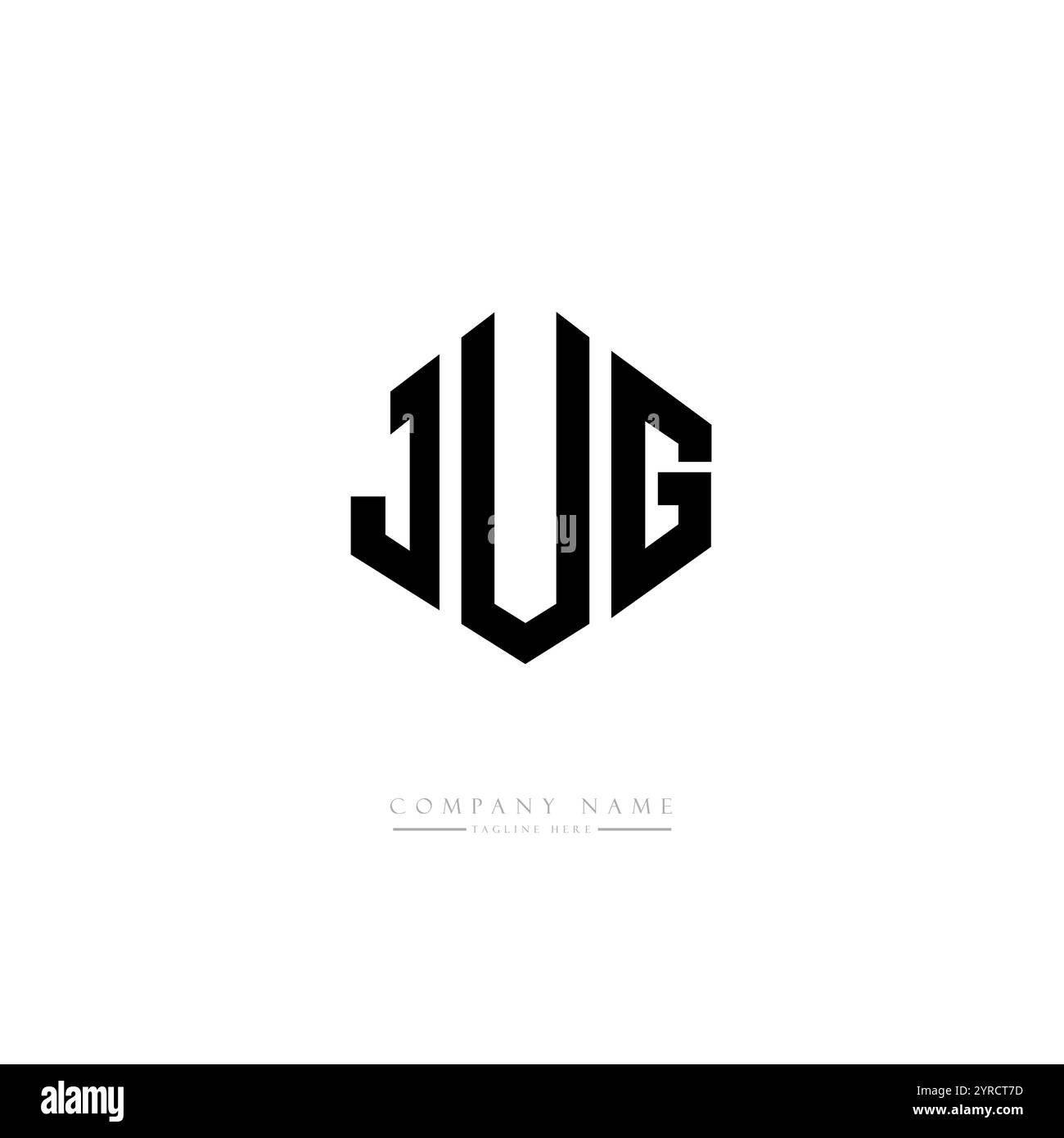 JUG letter logo design with polygon shape. JUG polygon and cube shape ...