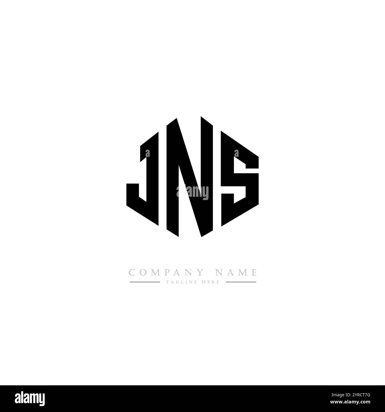 JNS letter logo design with polygon shape. JNS polygon and cube shape ...