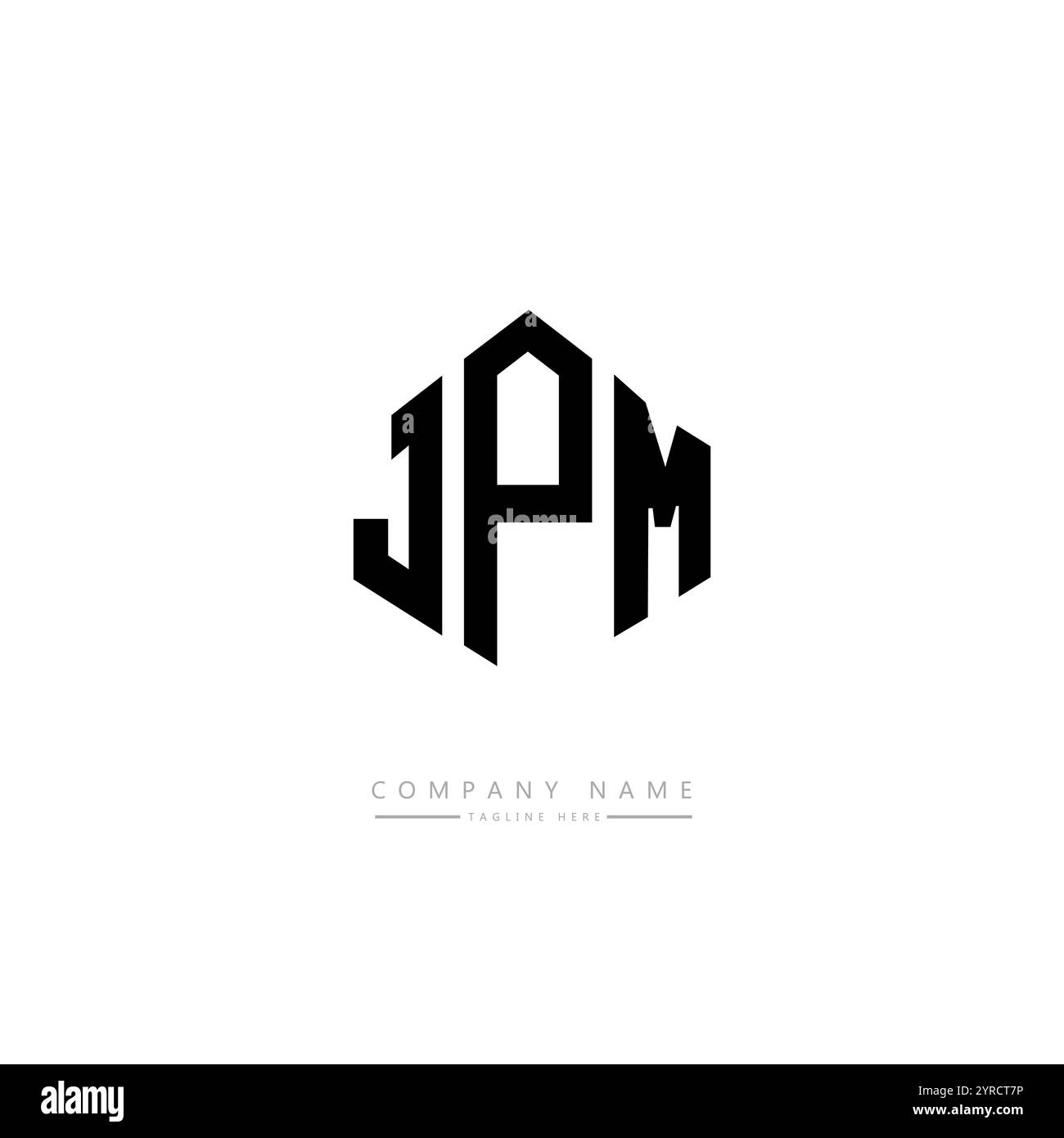 JPM letter logo design with polygon shape. JPM polygon and cube shape ...