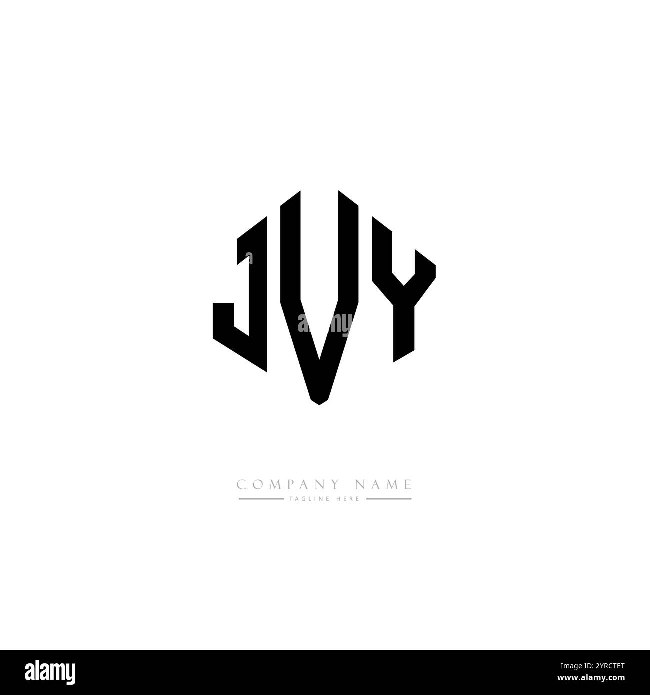 JVY letter logo design with polygon shape. JVY polygon and cube shape ...