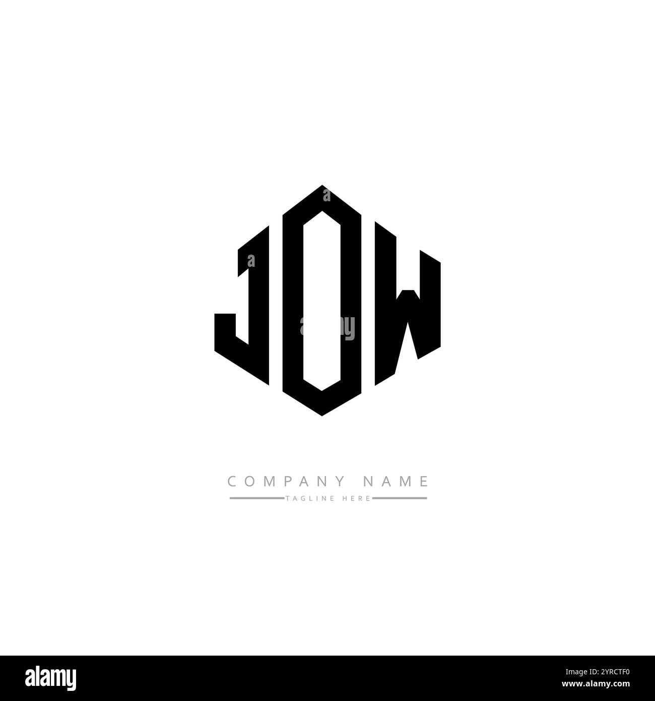 JOW letter logo design with polygon shape. JOW polygon and cube shape ...