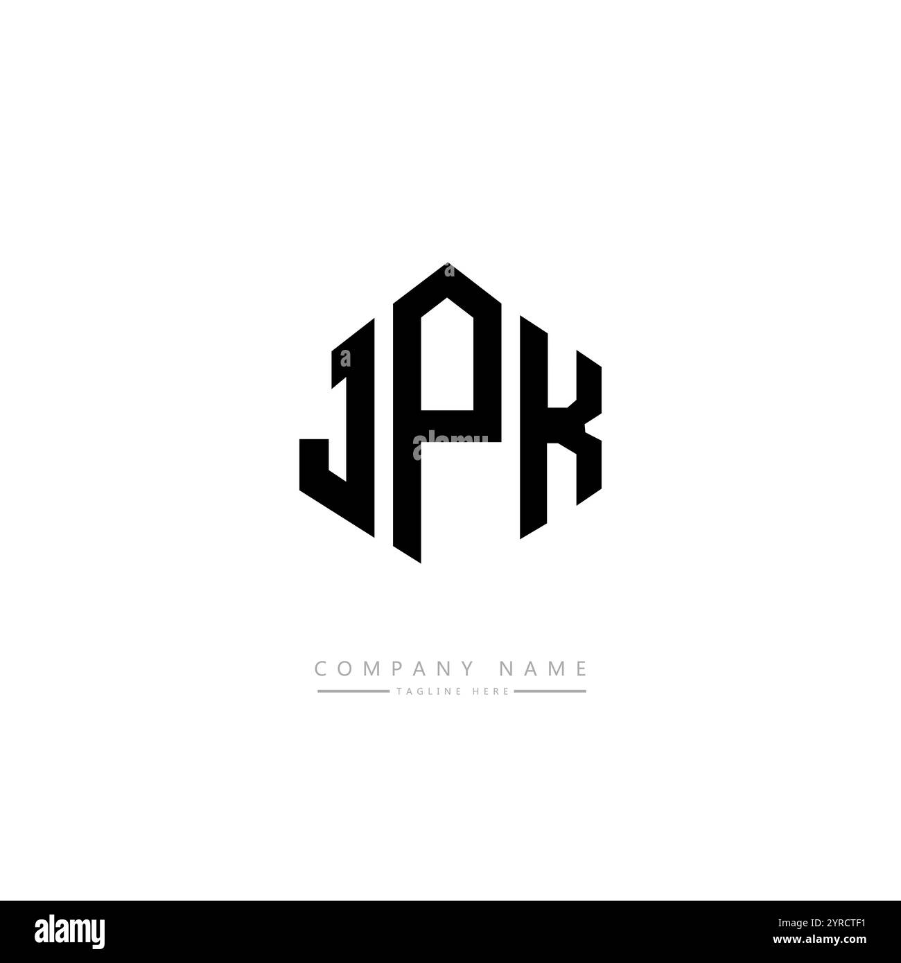 JPK letter logo design with polygon shape. JPK polygon and cube shape ...