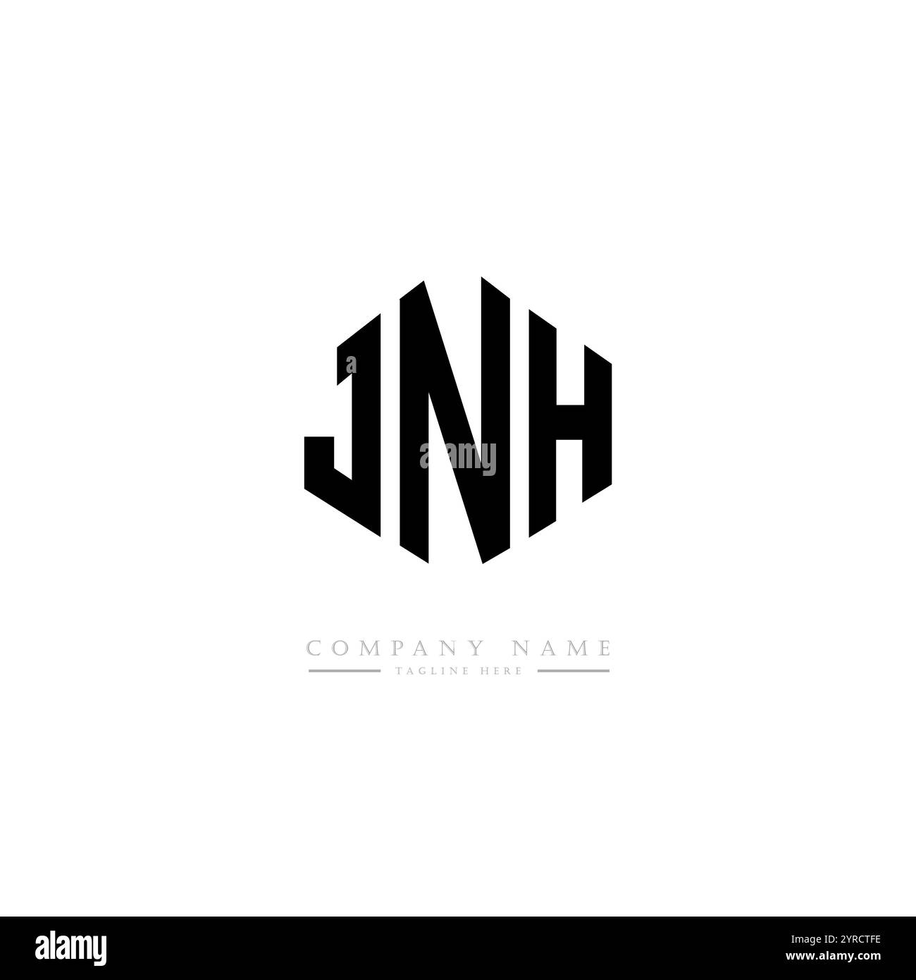 JNH letter logo design with polygon shape. JNH polygon and cube shape ...