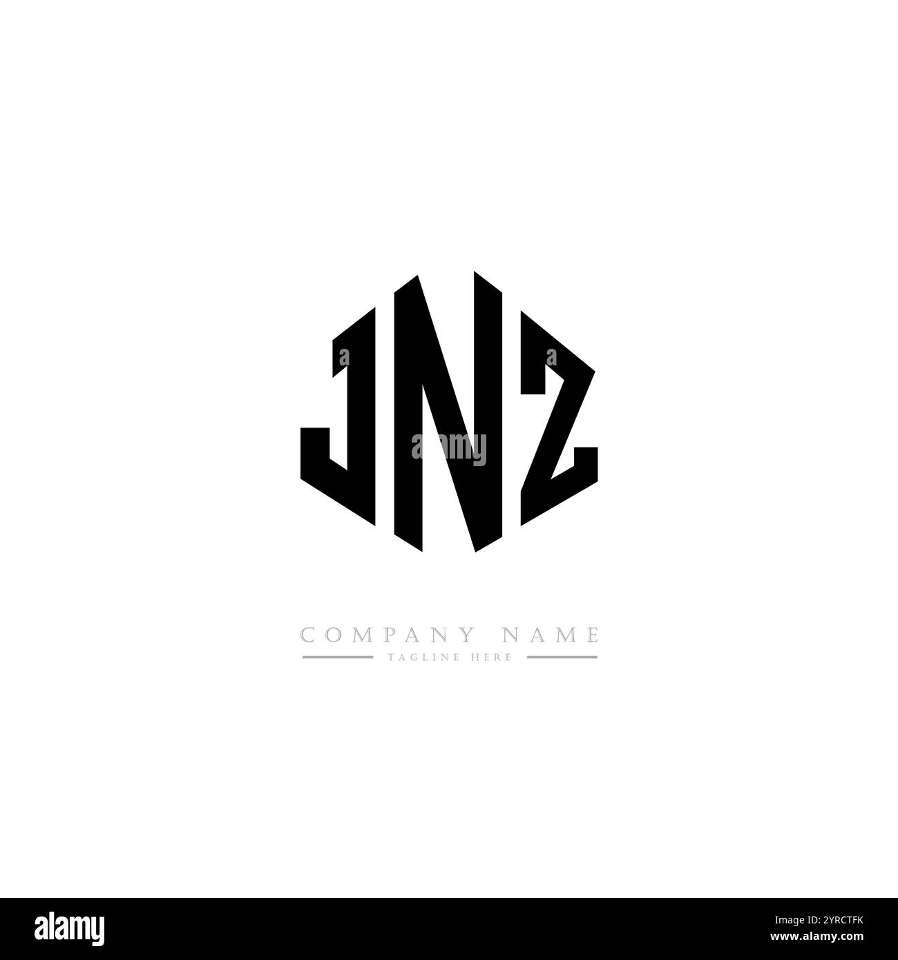 JNZ letter logo design with polygon shape. JNZ polygon and cube shape ...