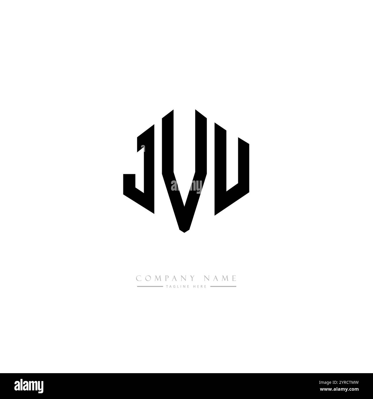 JVU letter logo design with polygon shape. JVU polygon and cube shape ...