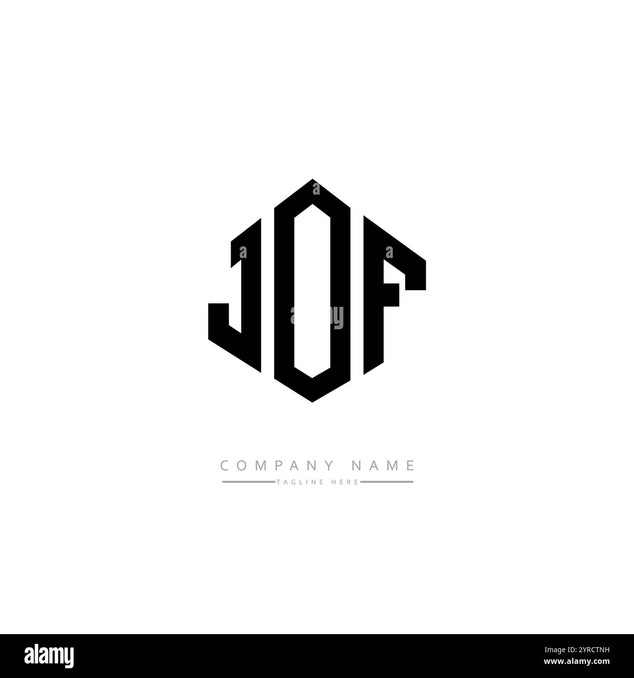 JOF letter logo design with polygon shape. JOF polygon and cube shape ...