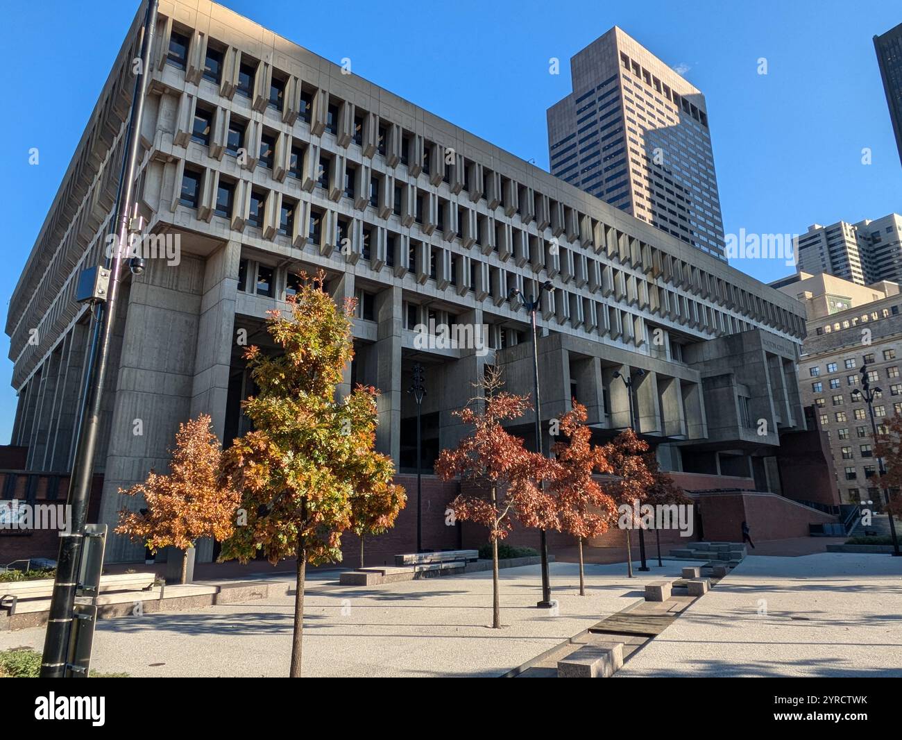 Boston City Hall on a clear blue day Stock Photo - Alamy