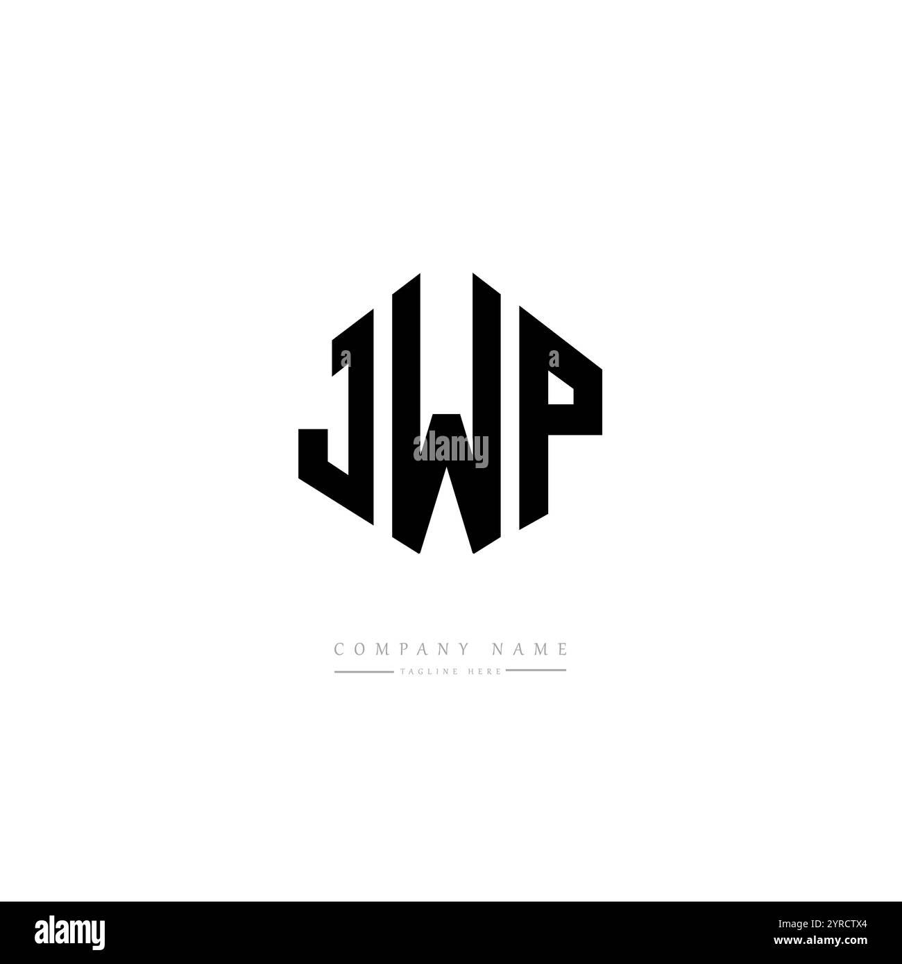JWP letter logo design with polygon shape. JWP polygon and cube shape ...