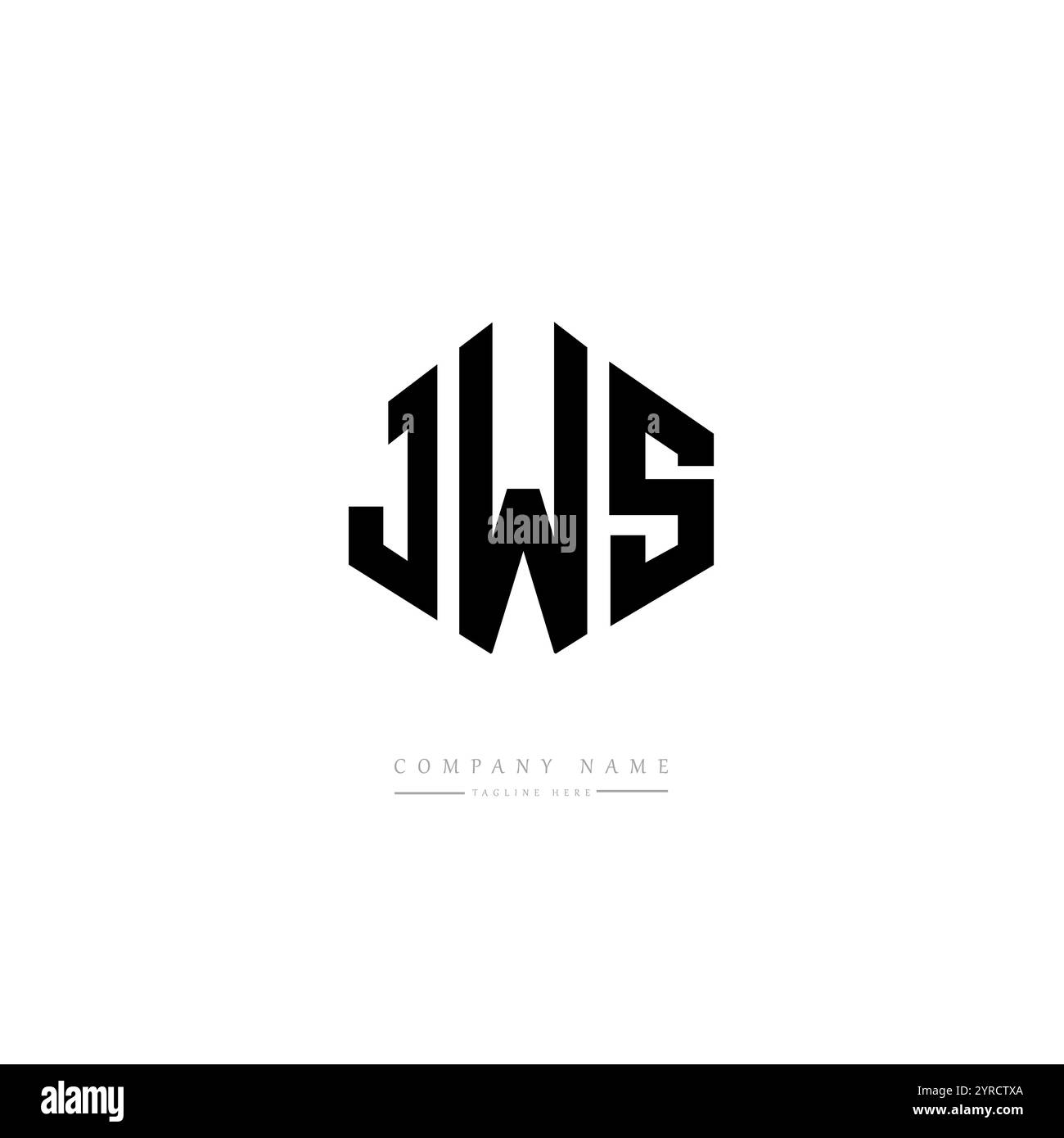 JWS letter logo design with polygon shape. JWS polygon and cube shape ...