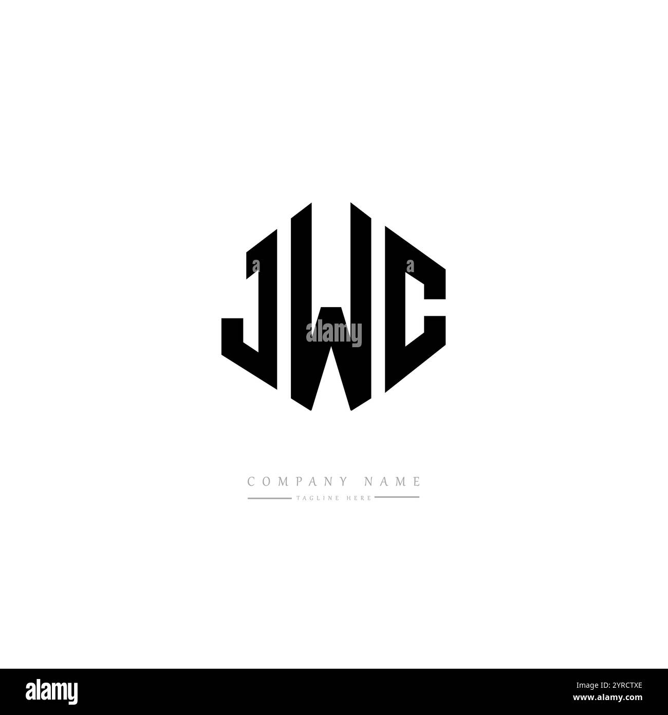 JWC letter logo design with polygon shape. JWC polygon and cube shape ...