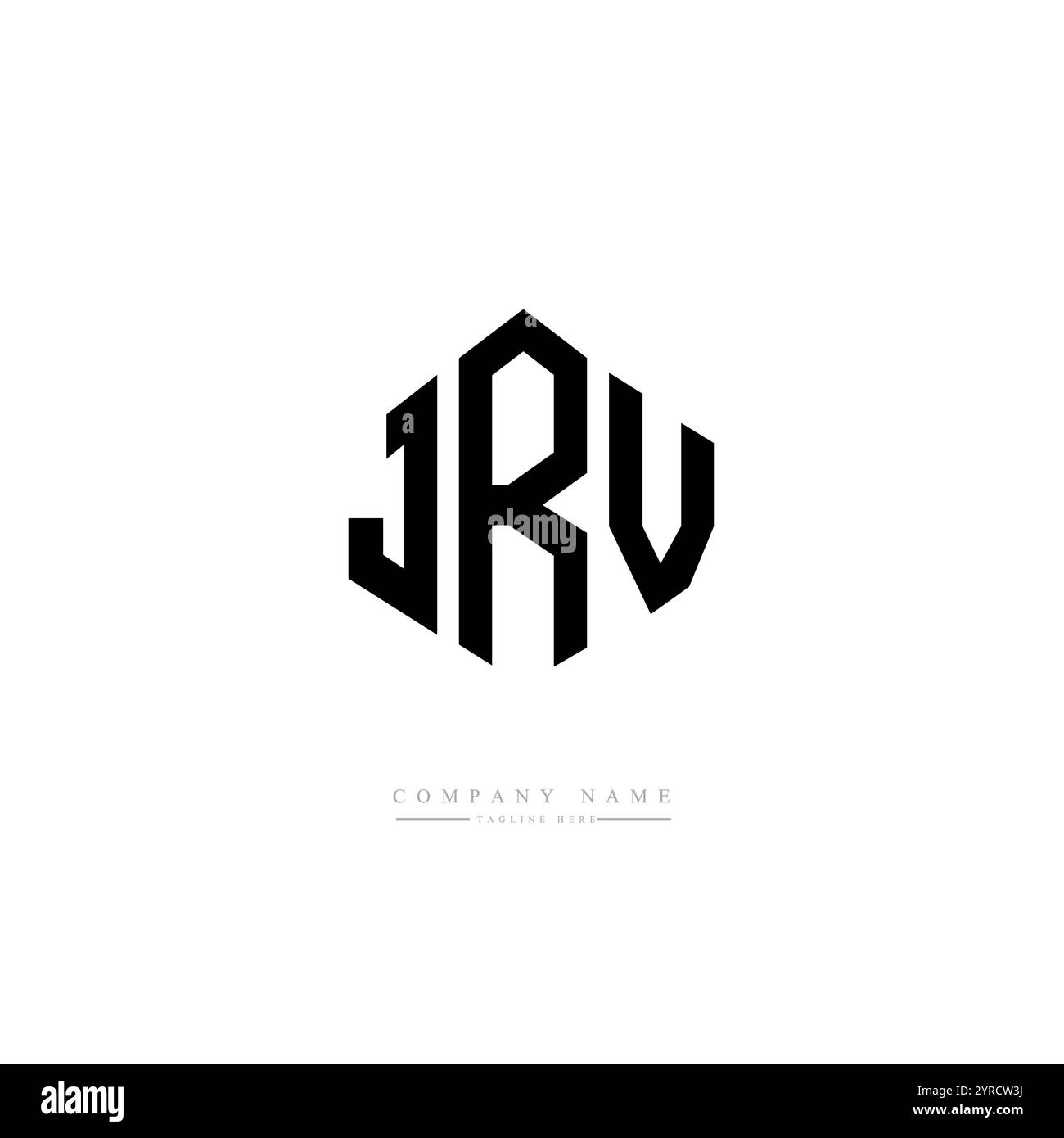 JRV letter logo design with polygon shape. JRV polygon and cube shape ...