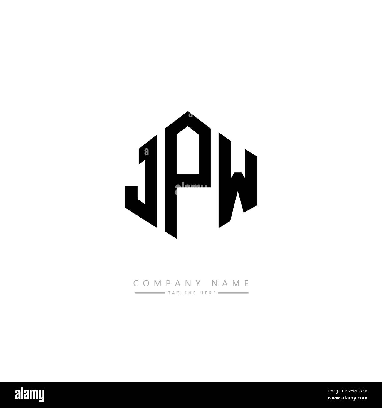 JPW letter logo design with polygon shape. JPW polygon and cube shape ...