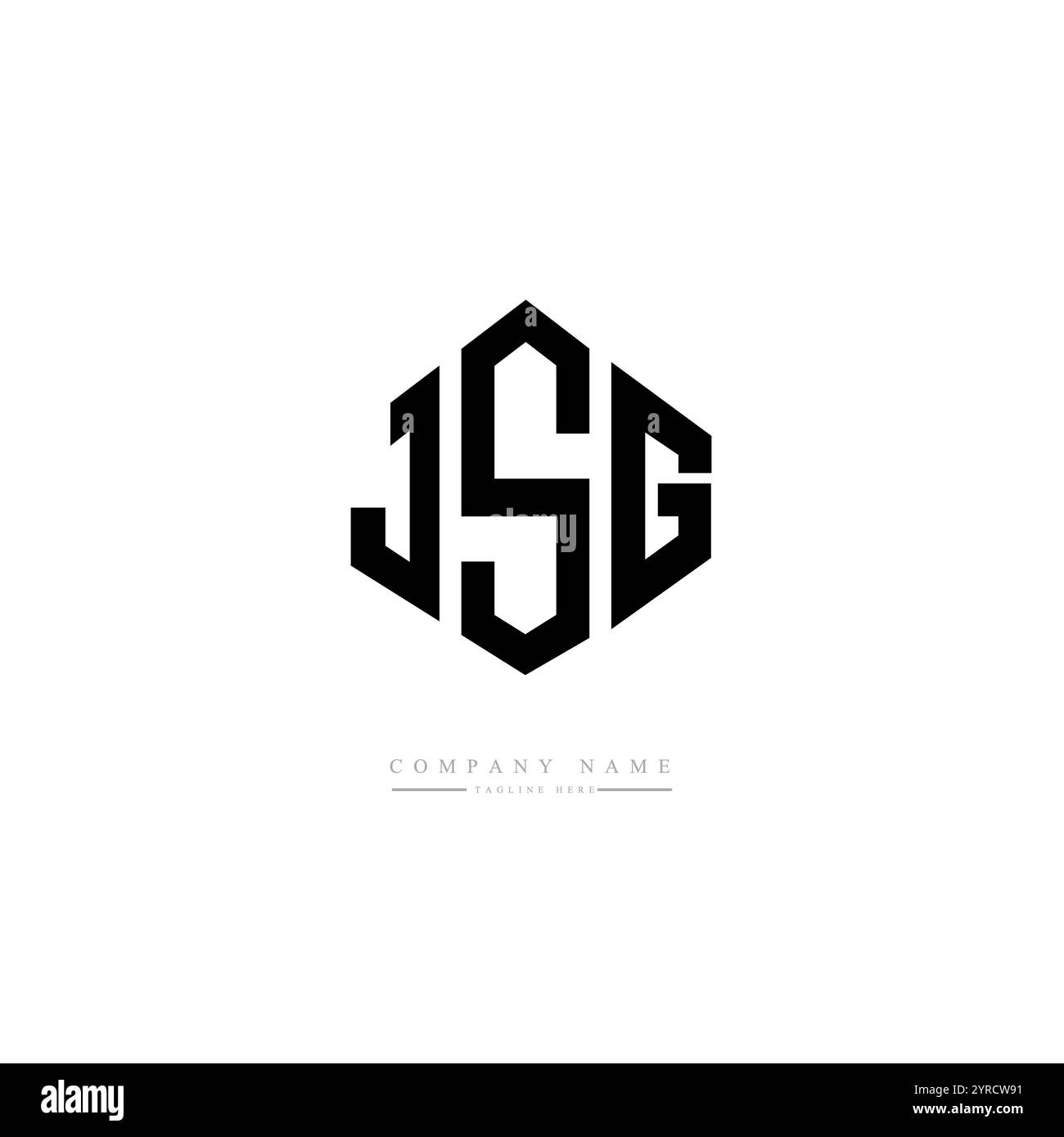 JSG letter logo design with polygon shape. JSG polygon and cube shape ...