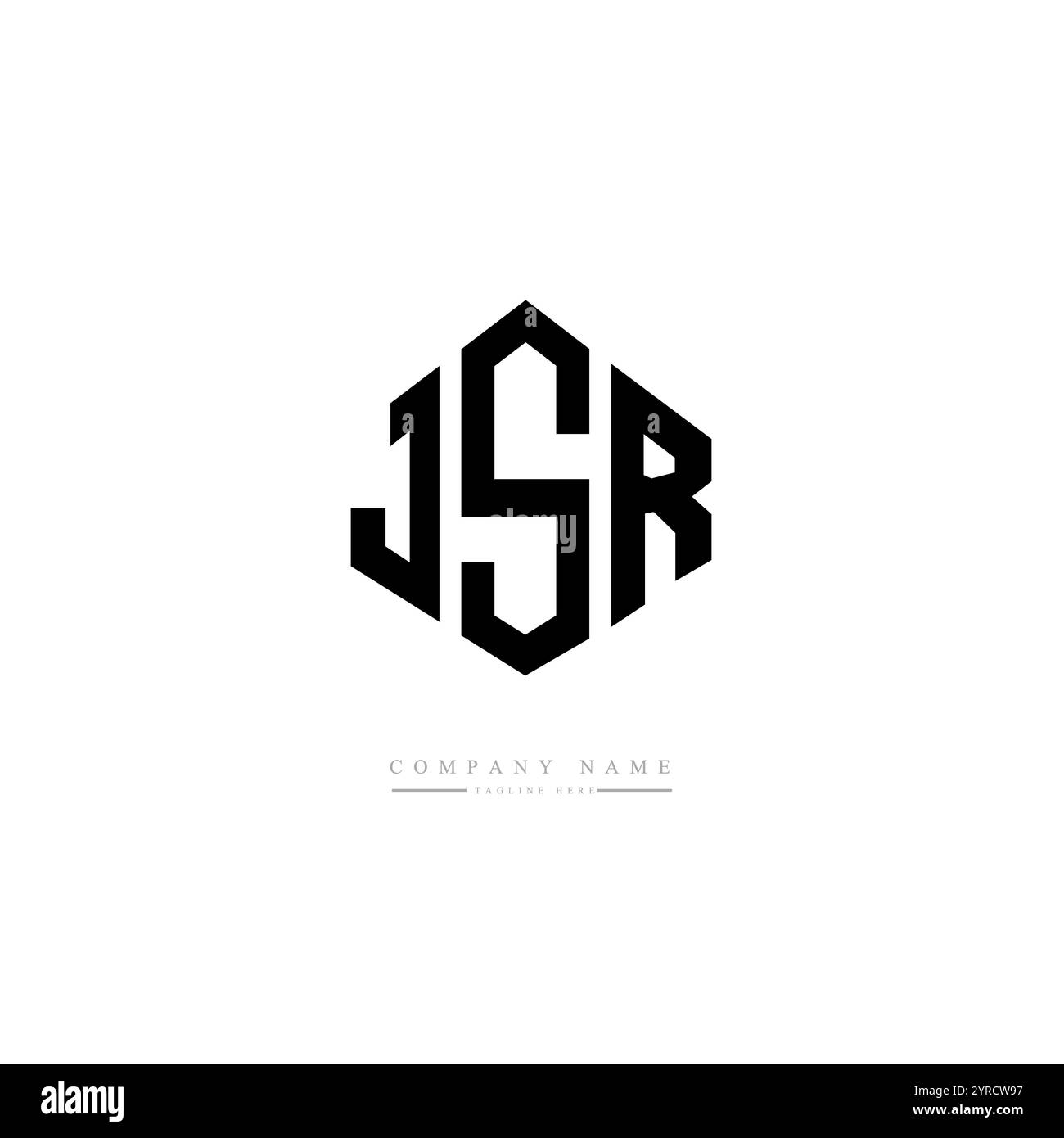 JSR letter logo design with polygon shape. JSR polygon and cube shape ...