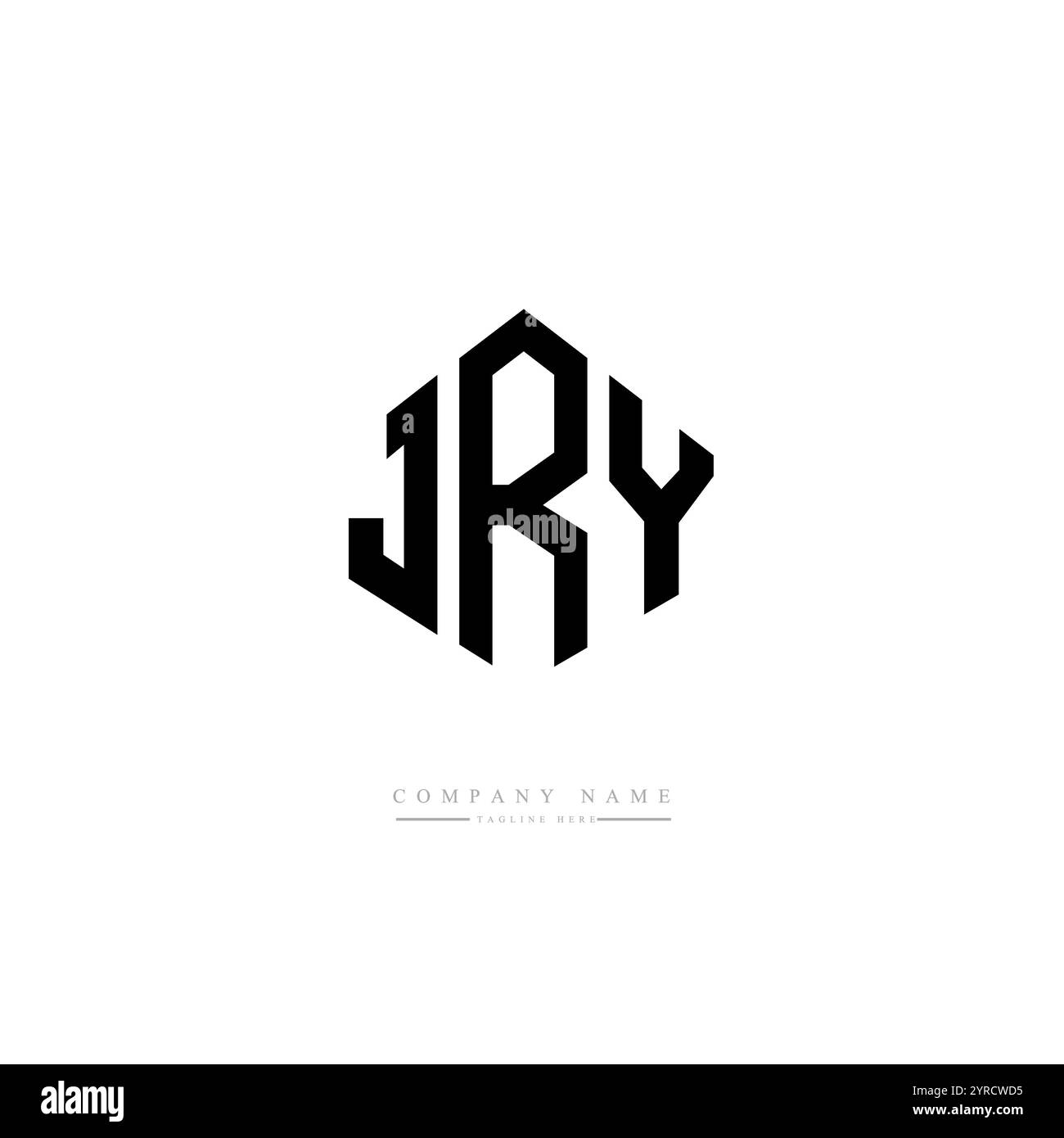 JRY letter logo design with polygon shape. JRY polygon and cube shape ...