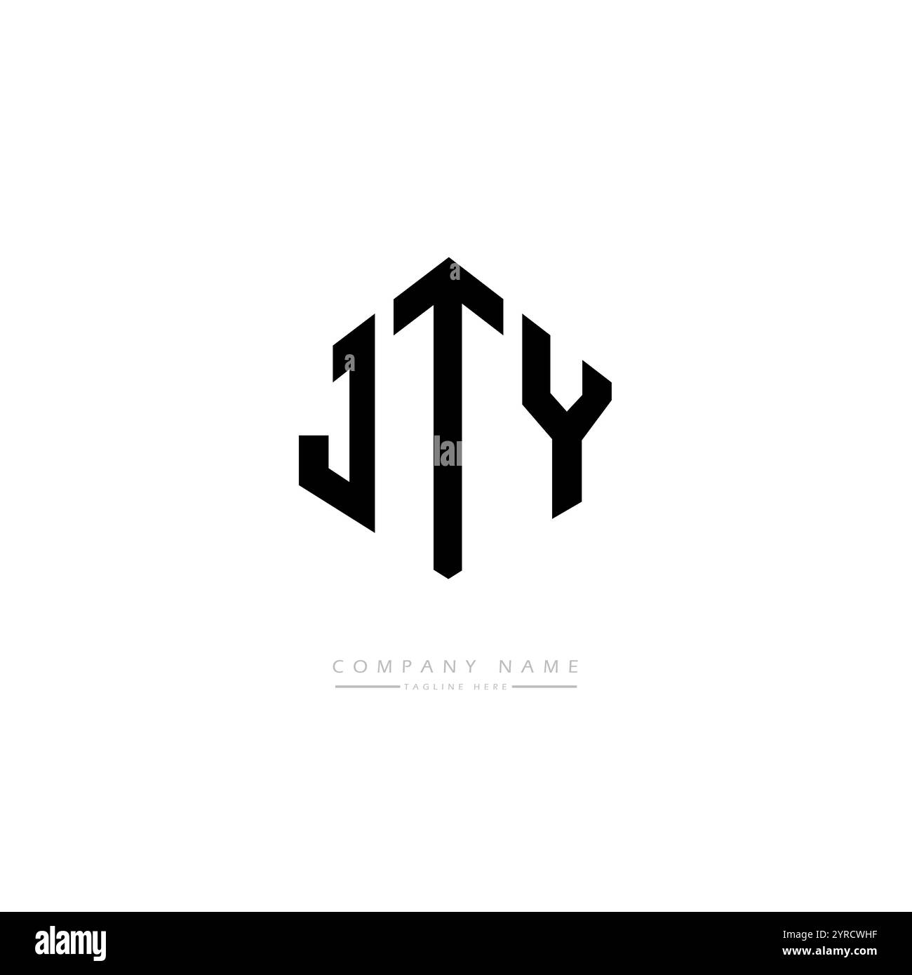 JTY letter logo design with polygon shape. JTY polygon and cube shape ...