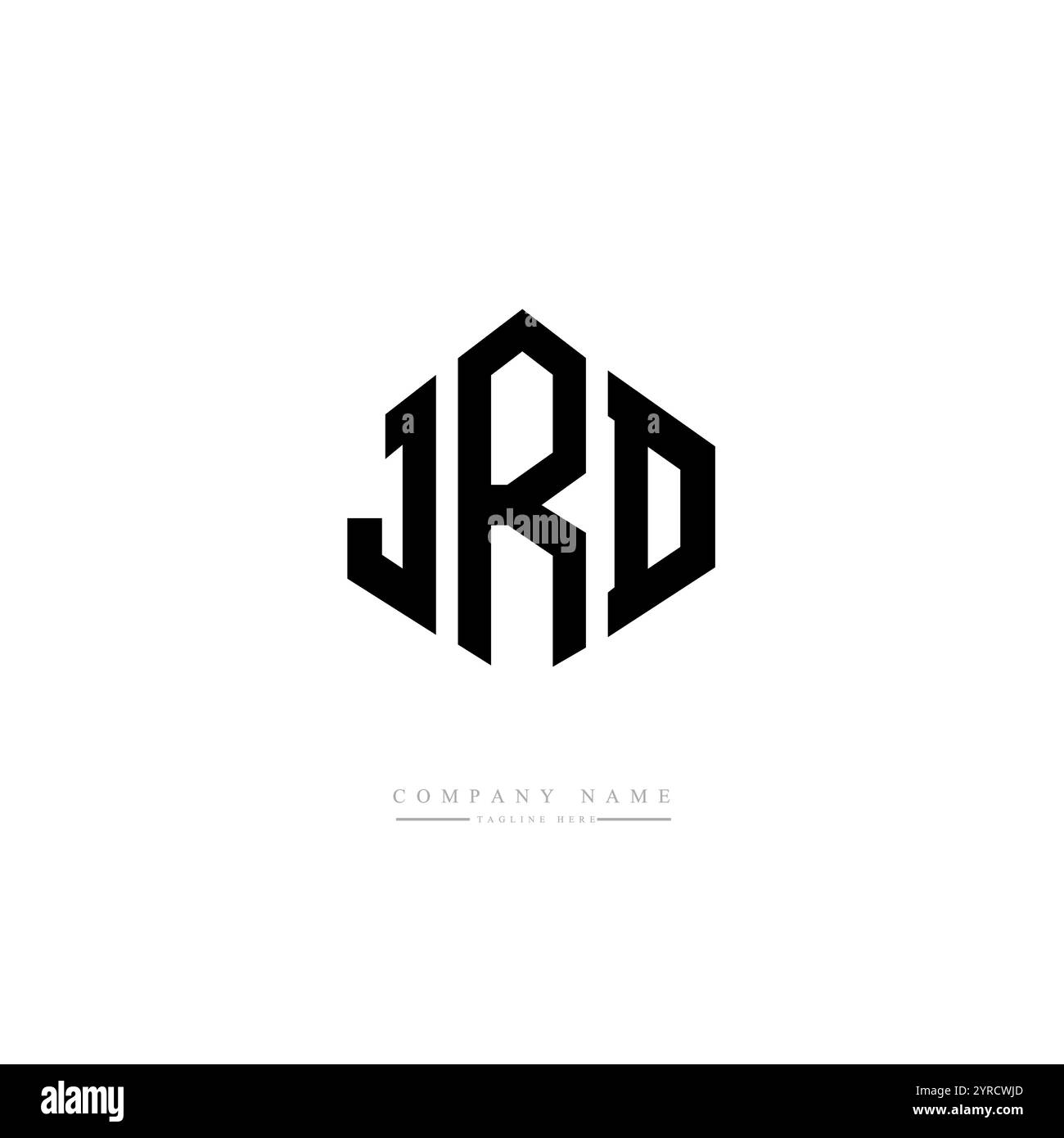 JRD letter logo design with polygon shape. JRD polygon and cube shape ...