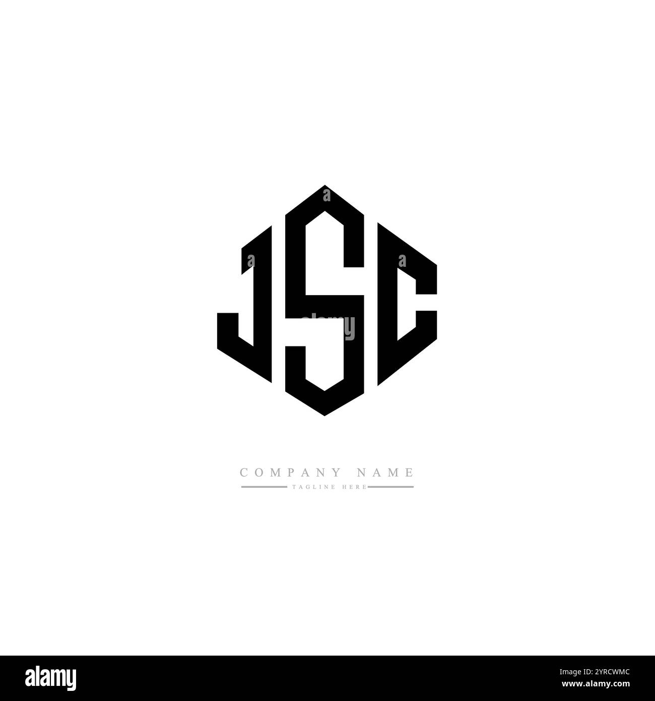 JSC letter logo design with polygon shape. JSC polygon and cube shape ...