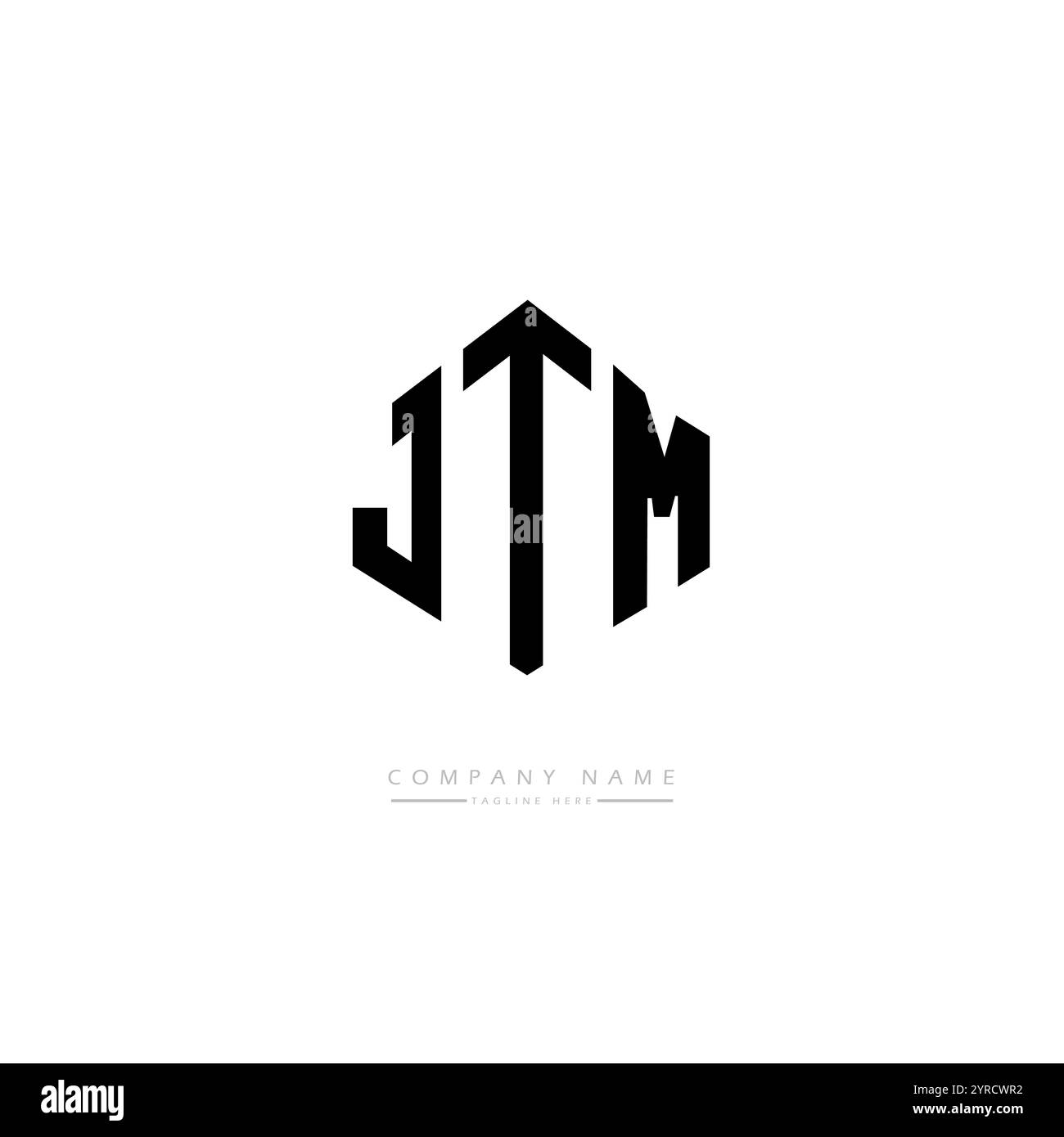 JTM letter logo design with polygon shape. JTM polygon and cube shape ...
