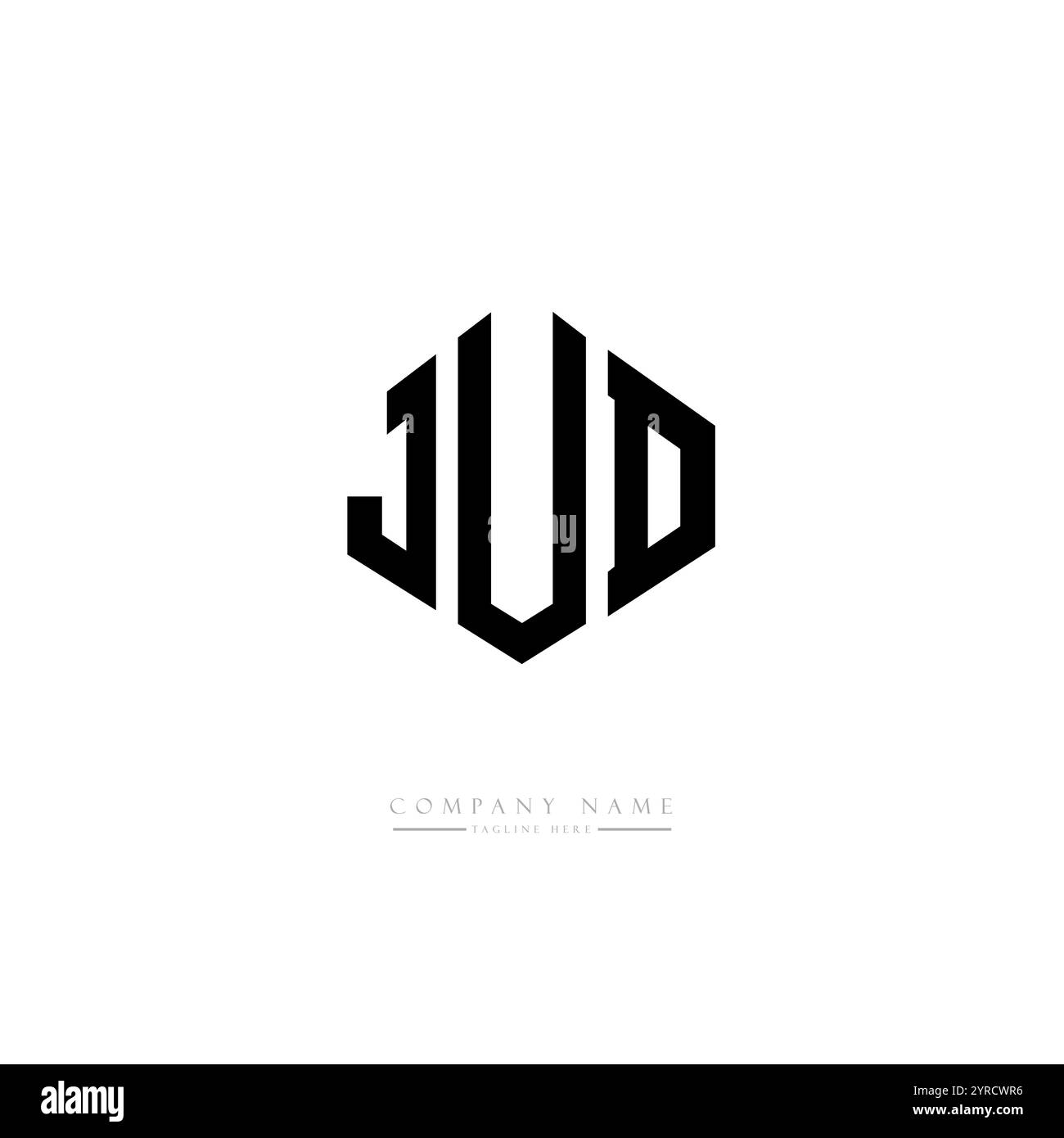 JUD letter logo design with polygon shape. JUD polygon and cube shape ...