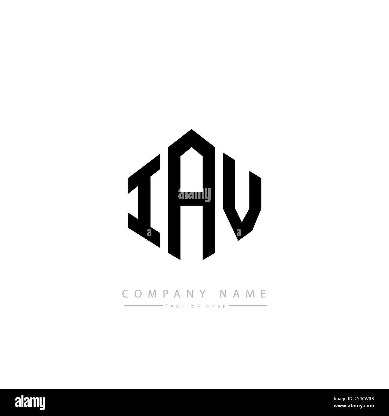 IAV letter logo design with polygon shape. IAV polygon and cube shape logo design. IAV hexagon ...