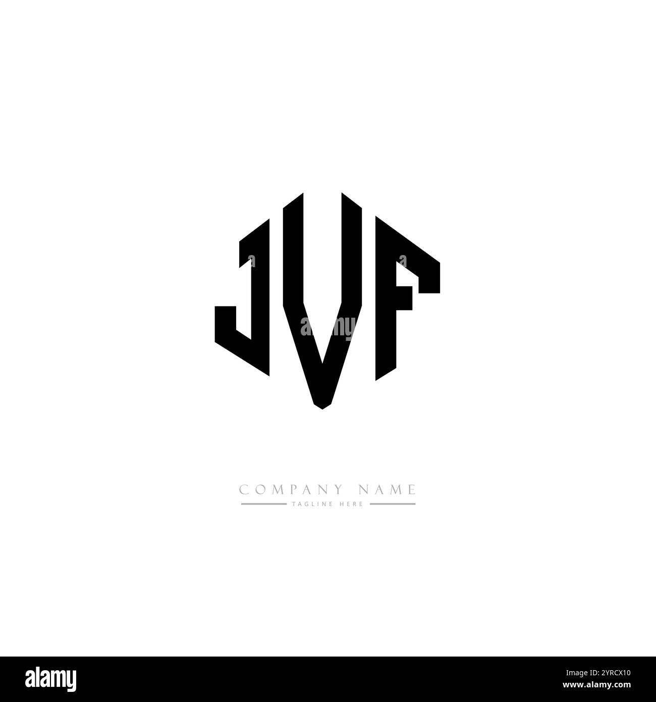 JVF letter logo design with polygon shape. JVF polygon and cube shape ...