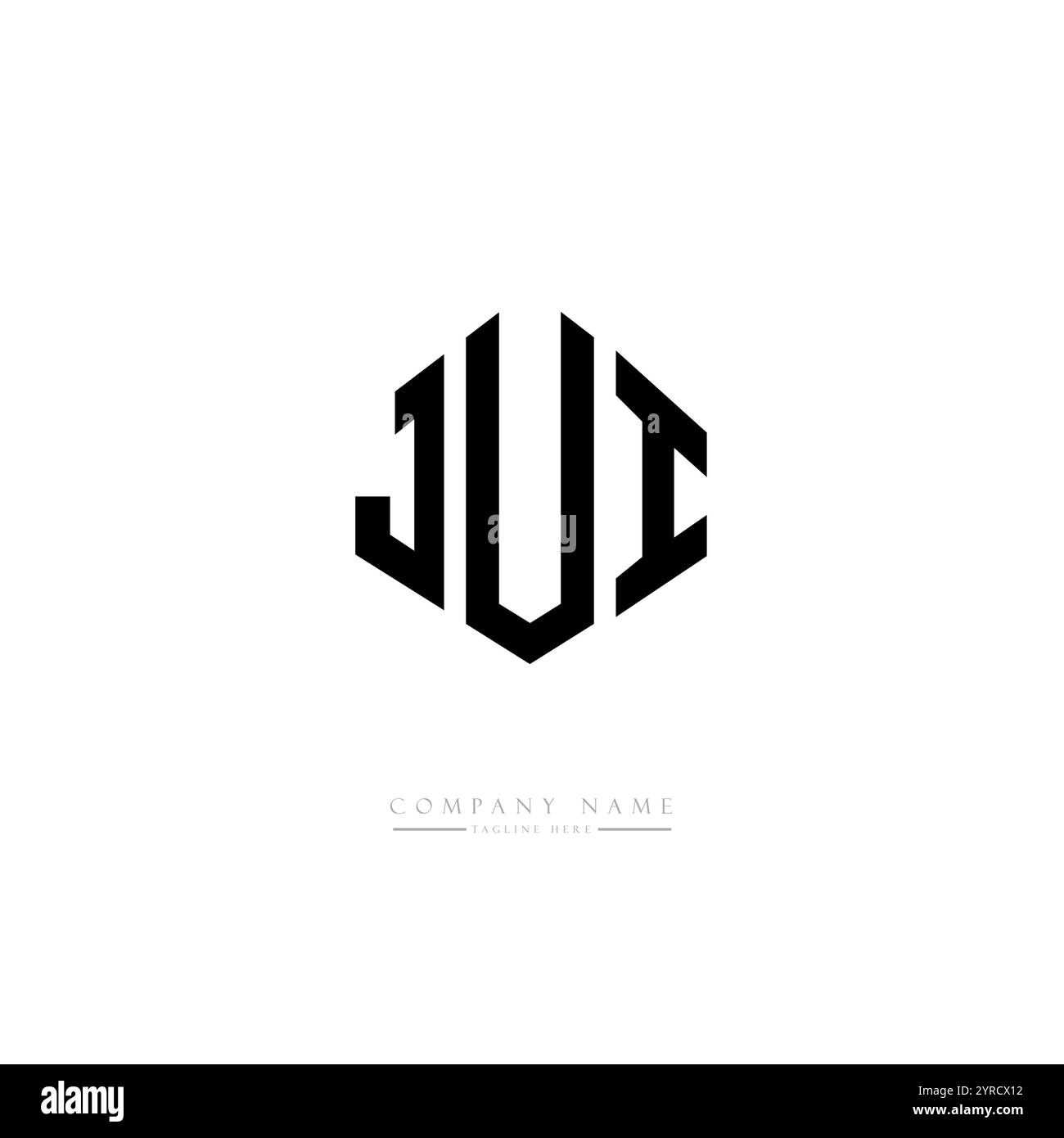 JUI letter logo design with polygon shape. JUI polygon and cube shape ...