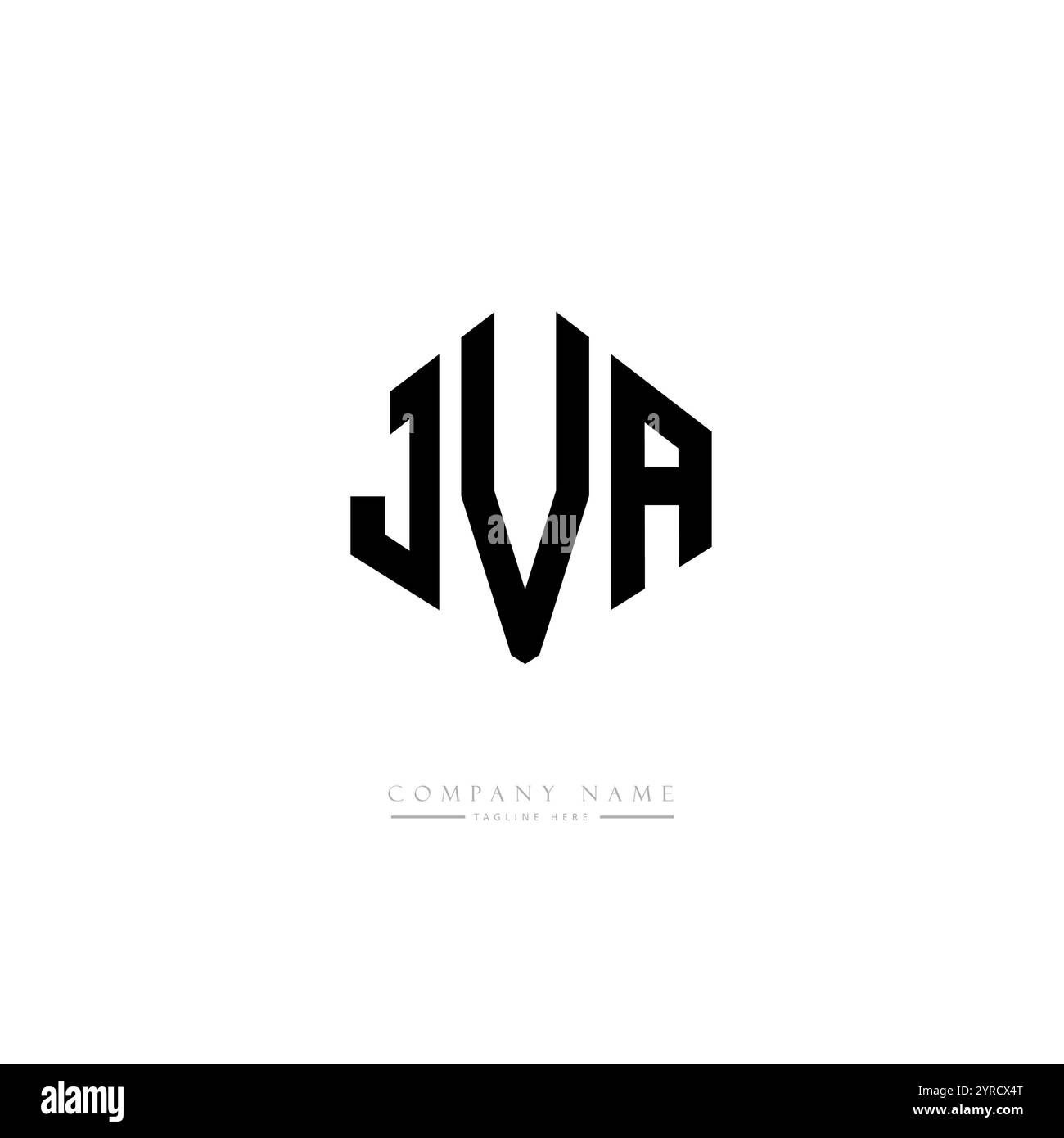 JVA letter logo design with polygon shape. JVA polygon and cube shape ...
