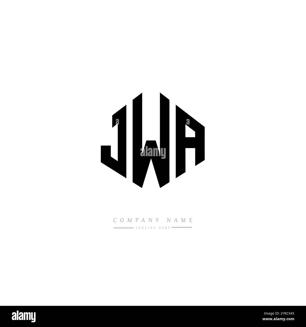 JWA letter logo design with polygon shape. JWA polygon and cube shape ...
