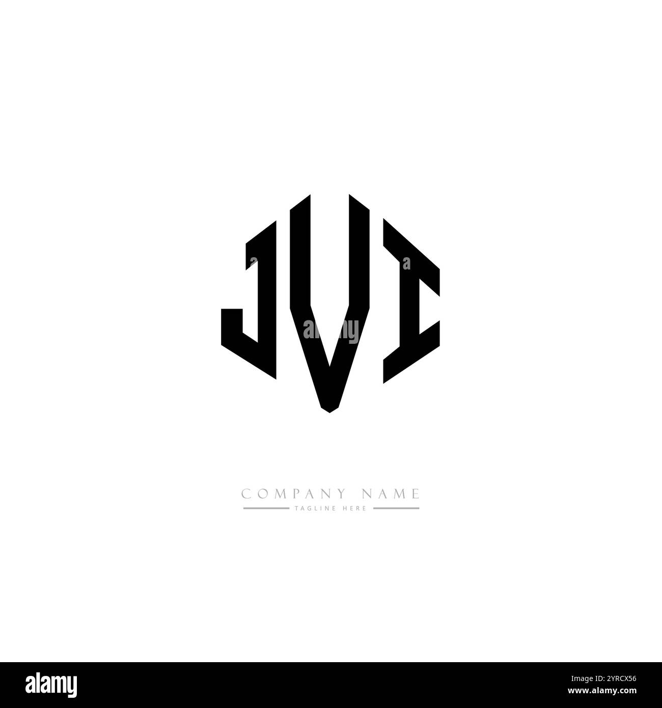 JVI letter logo design with polygon shape. JVI polygon and cube shape ...