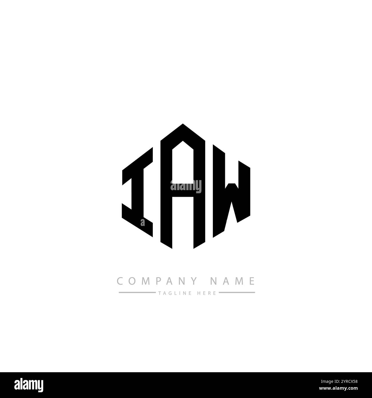IAW letter logo design with polygon shape. IAW polygon and cube shape ...