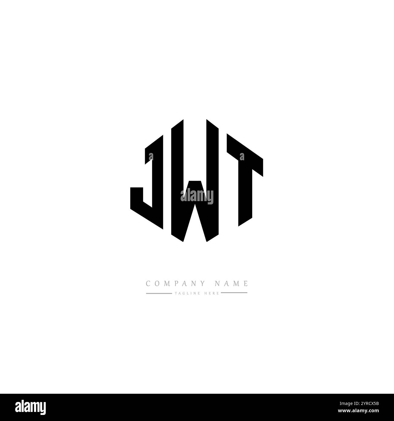 JWT letter logo design with polygon shape. JWT polygon and cube shape logo design. JWT hexagon ...