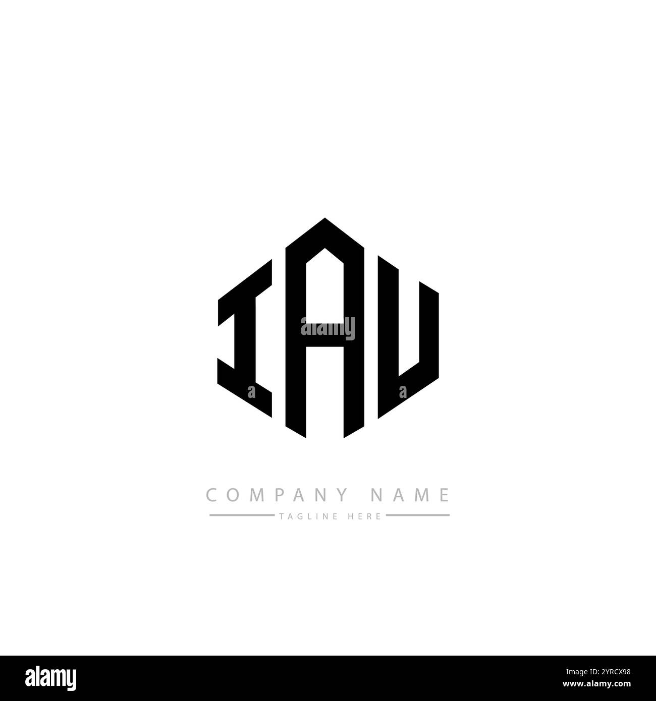 IAU letter logo design with polygon shape. IAU polygon and cube shape ...