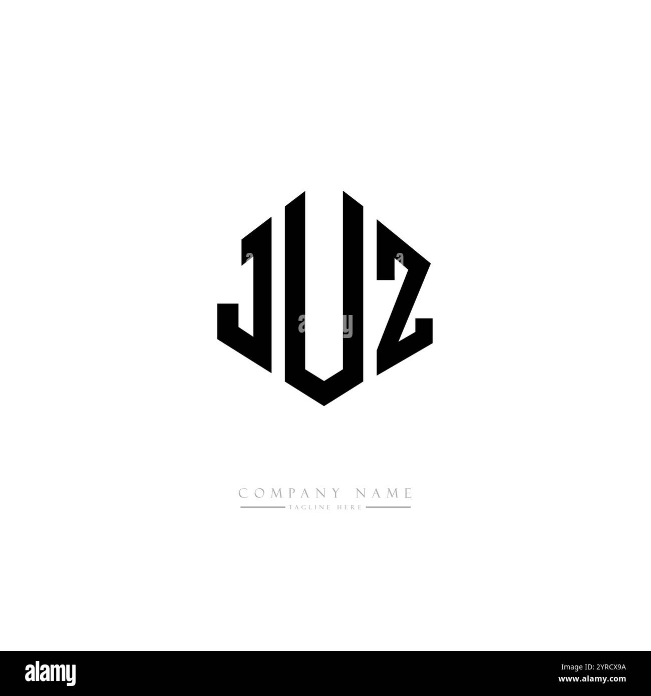 JUZ letter logo design with polygon shape. JUZ polygon and cube shape ...