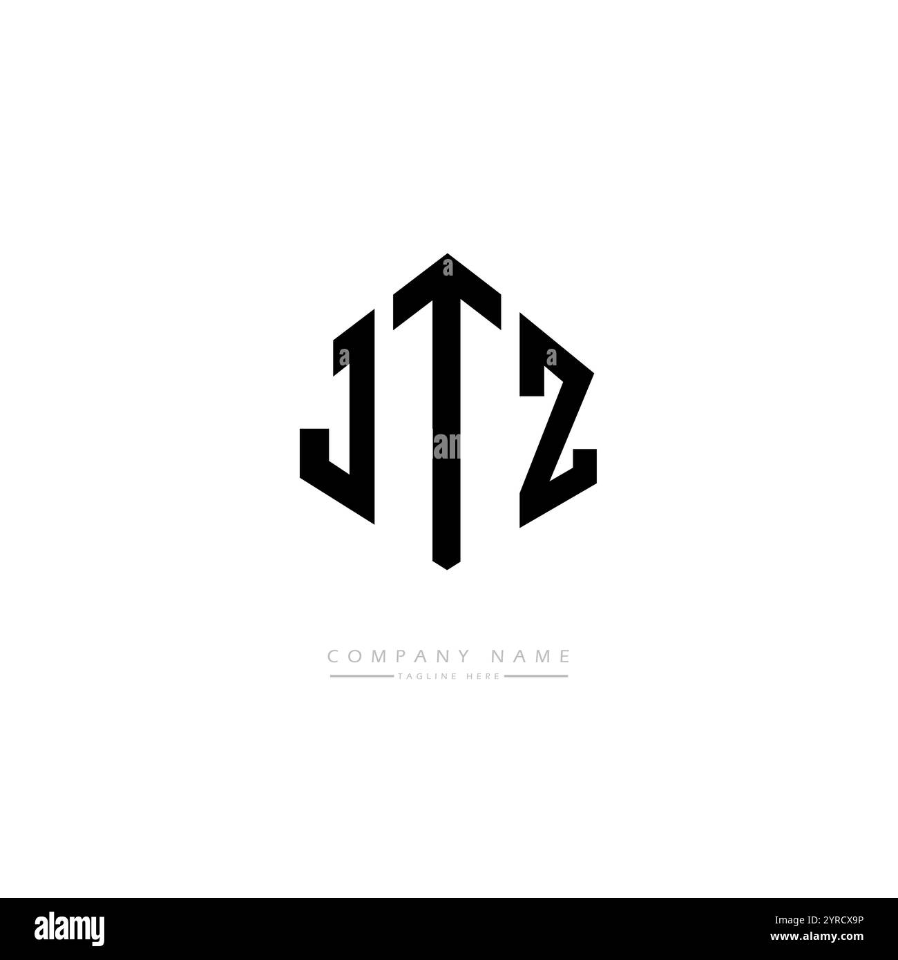 JTZ letter logo design with polygon shape. JTZ polygon and cube shape ...