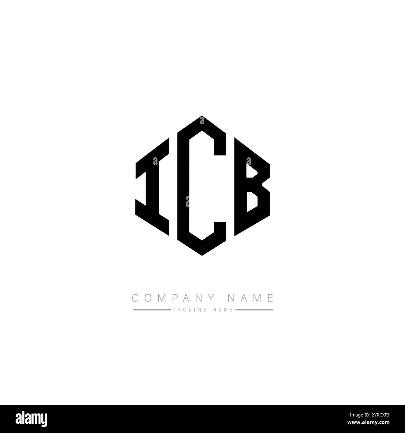 ICB letter logo design with polygon shape. ICB polygon and cube shape ...
