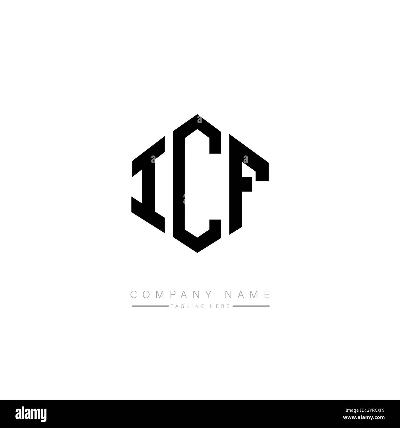 ICF letter logo design with polygon shape. ICF polygon and cube shape logo design. ICF hexagon ...